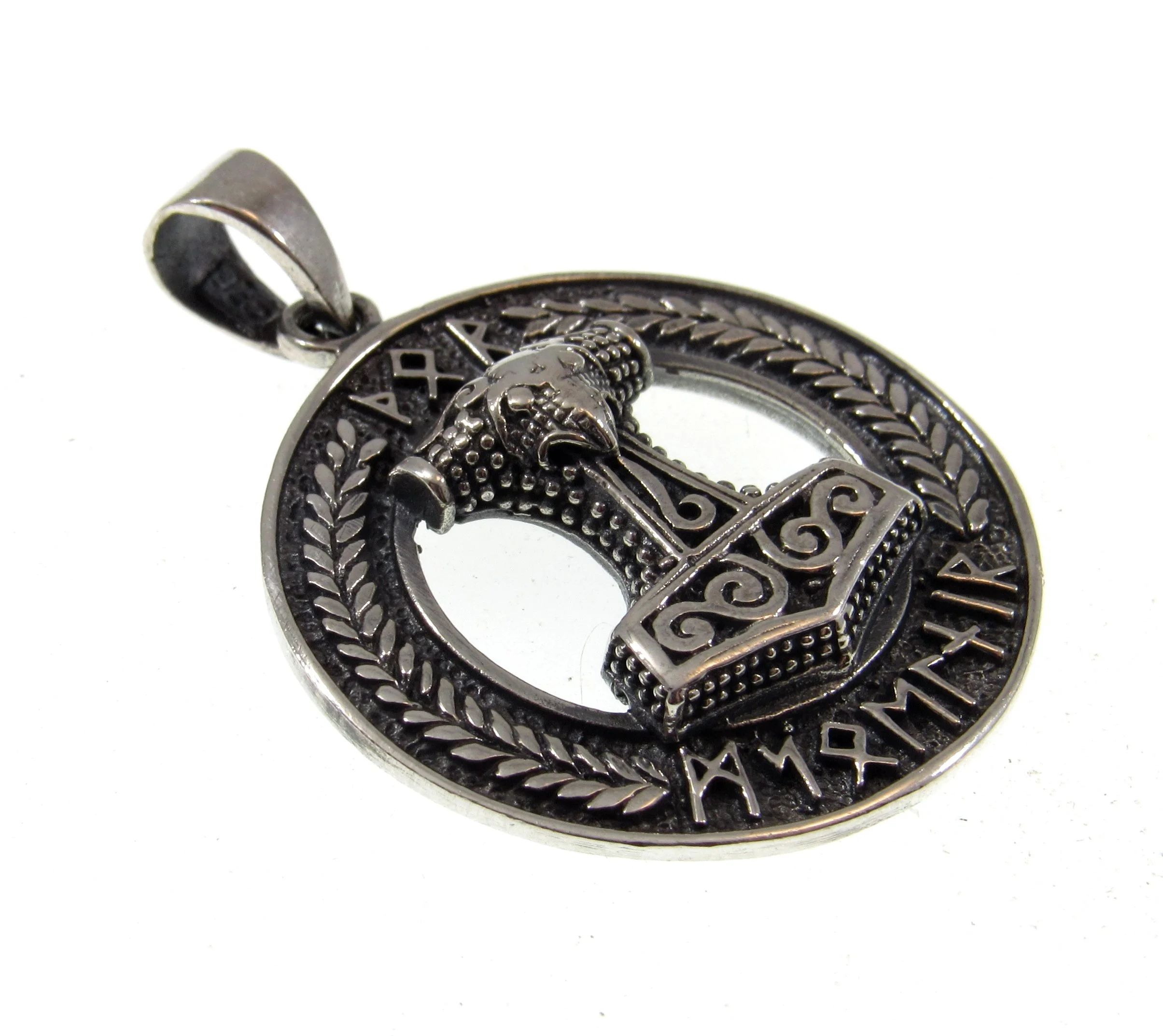 Sterling Silver Norse Thunder God Thor's Hammer Mjolnir Pendant ...