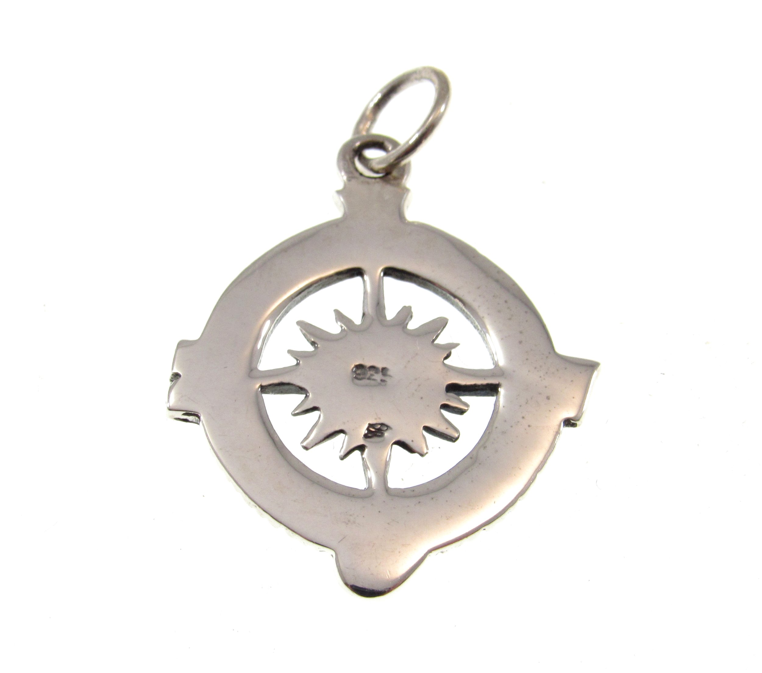 Solid 925 Sterling Silver Nautical Compass Pendant - Maritime Jewelry ...