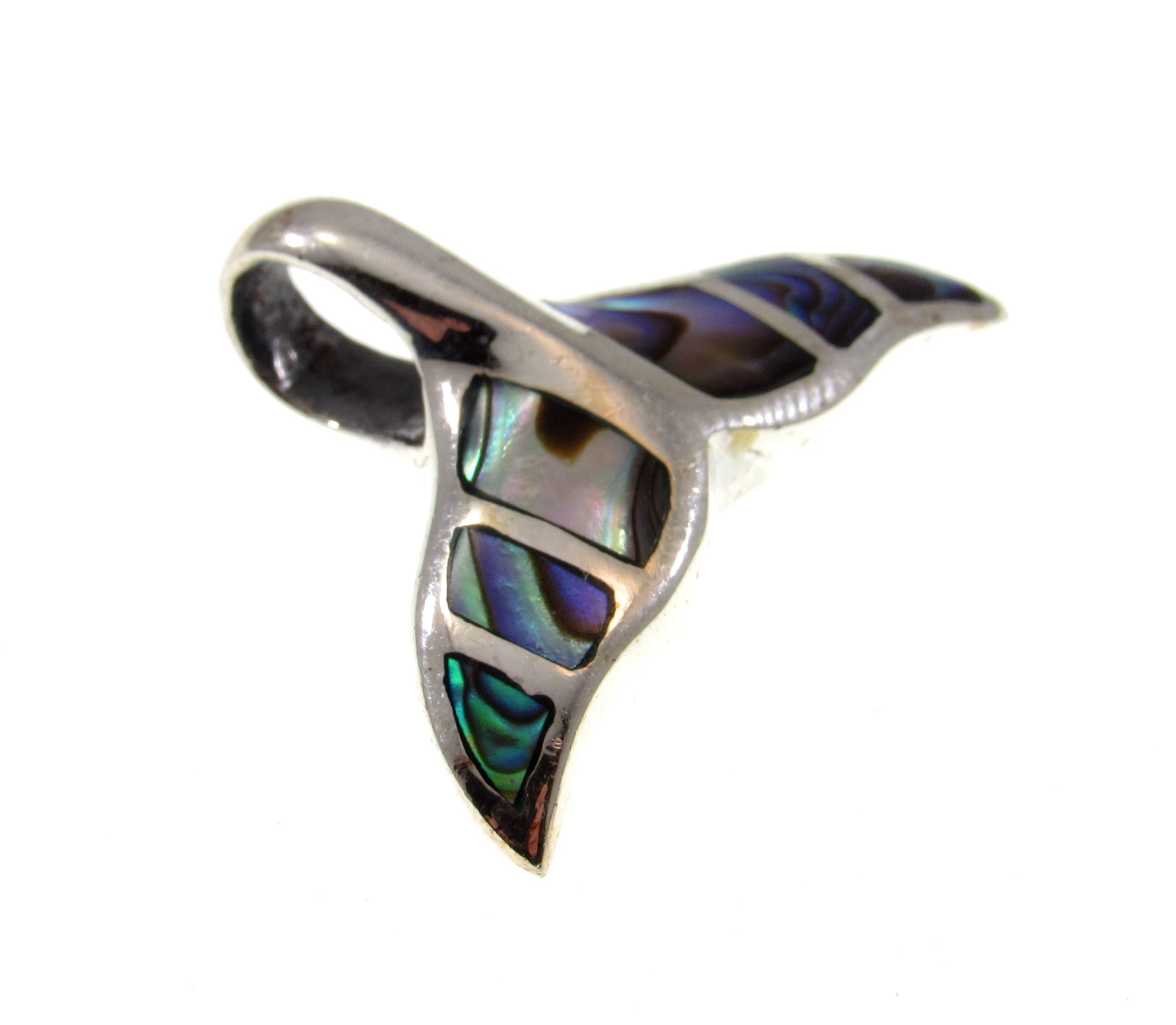 Sterling Silver Paua Shell Inlay Whale Tail Slide Pendant — Renegade ...