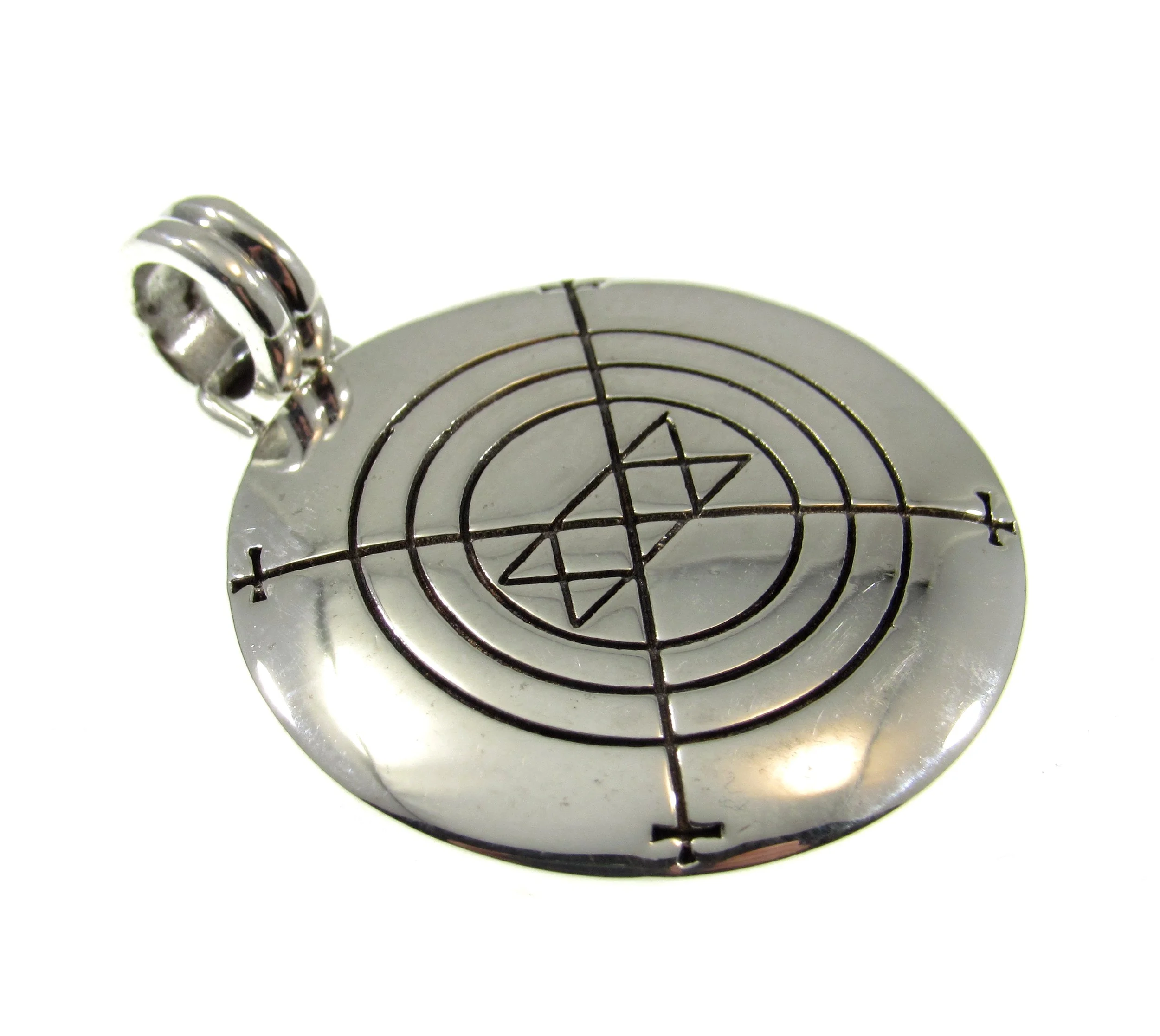 Sterling Silver Holy Magic Circle Seal of Solomon Pendant — Renegade ...