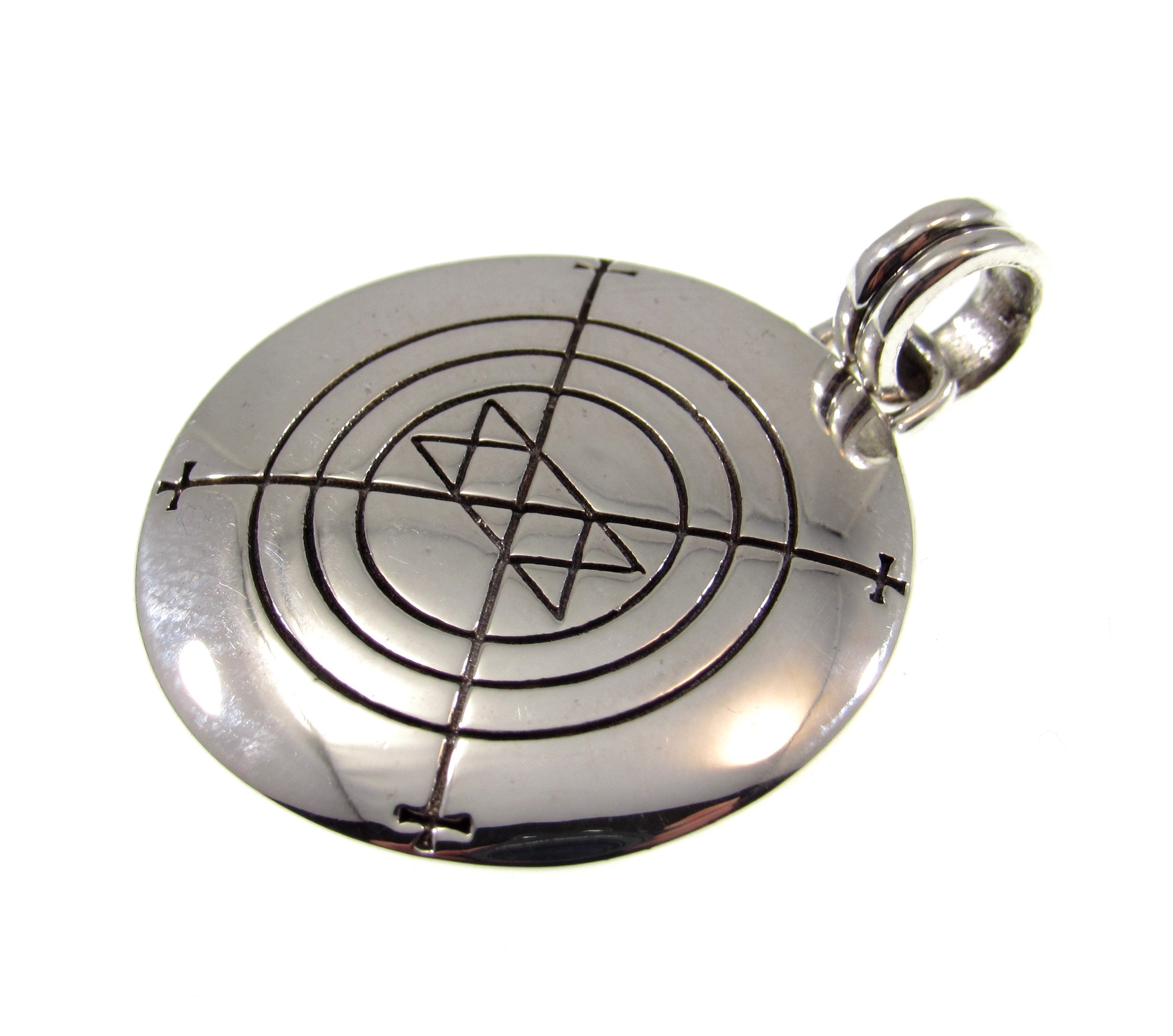 Sterling Silver Holy Magic Circle Seal of Solomon Pendant — Renegade ...
