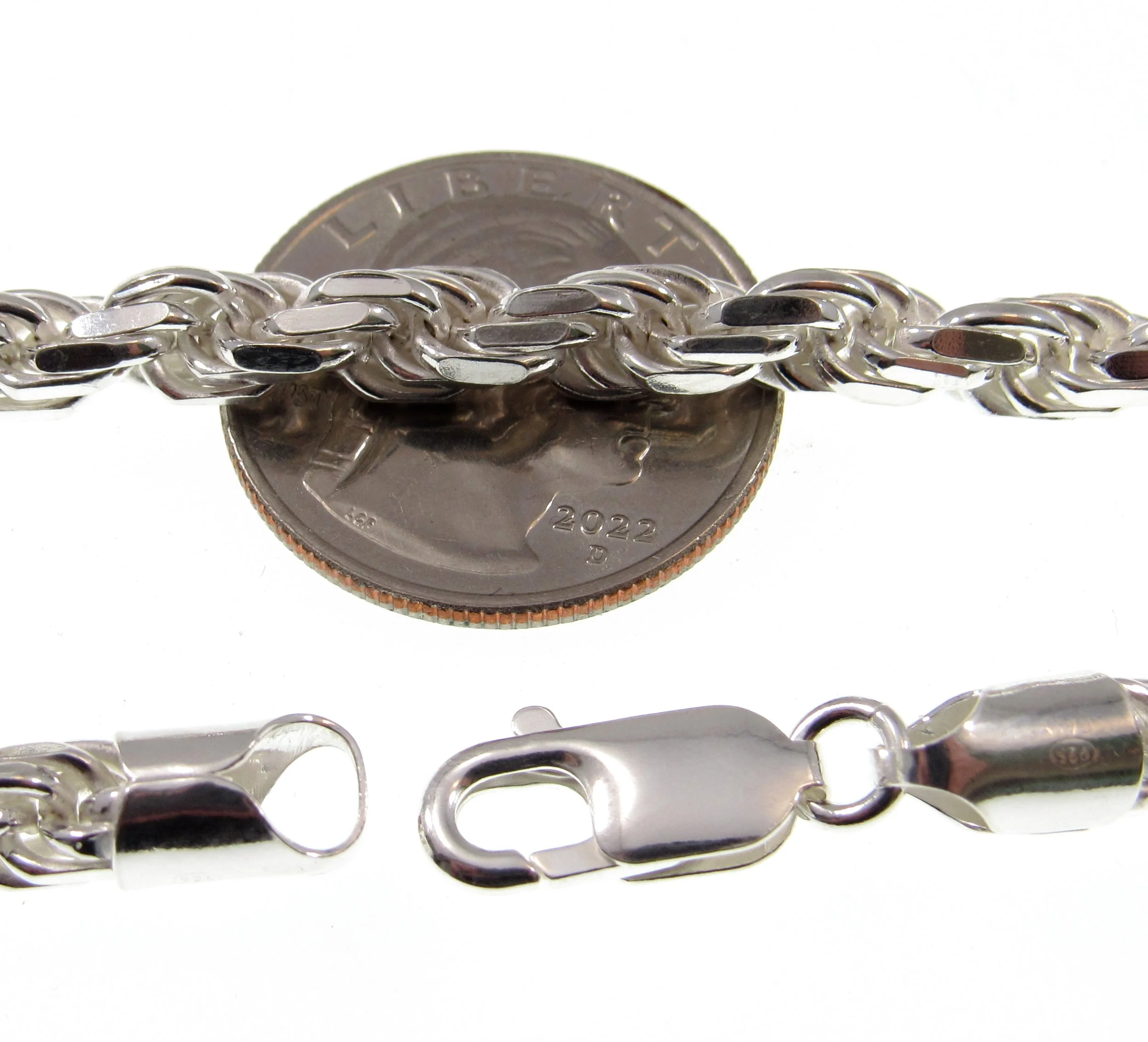 6MM Sterling Silver Italian Diamond Cut Rope Chain — Renegade Jewelry