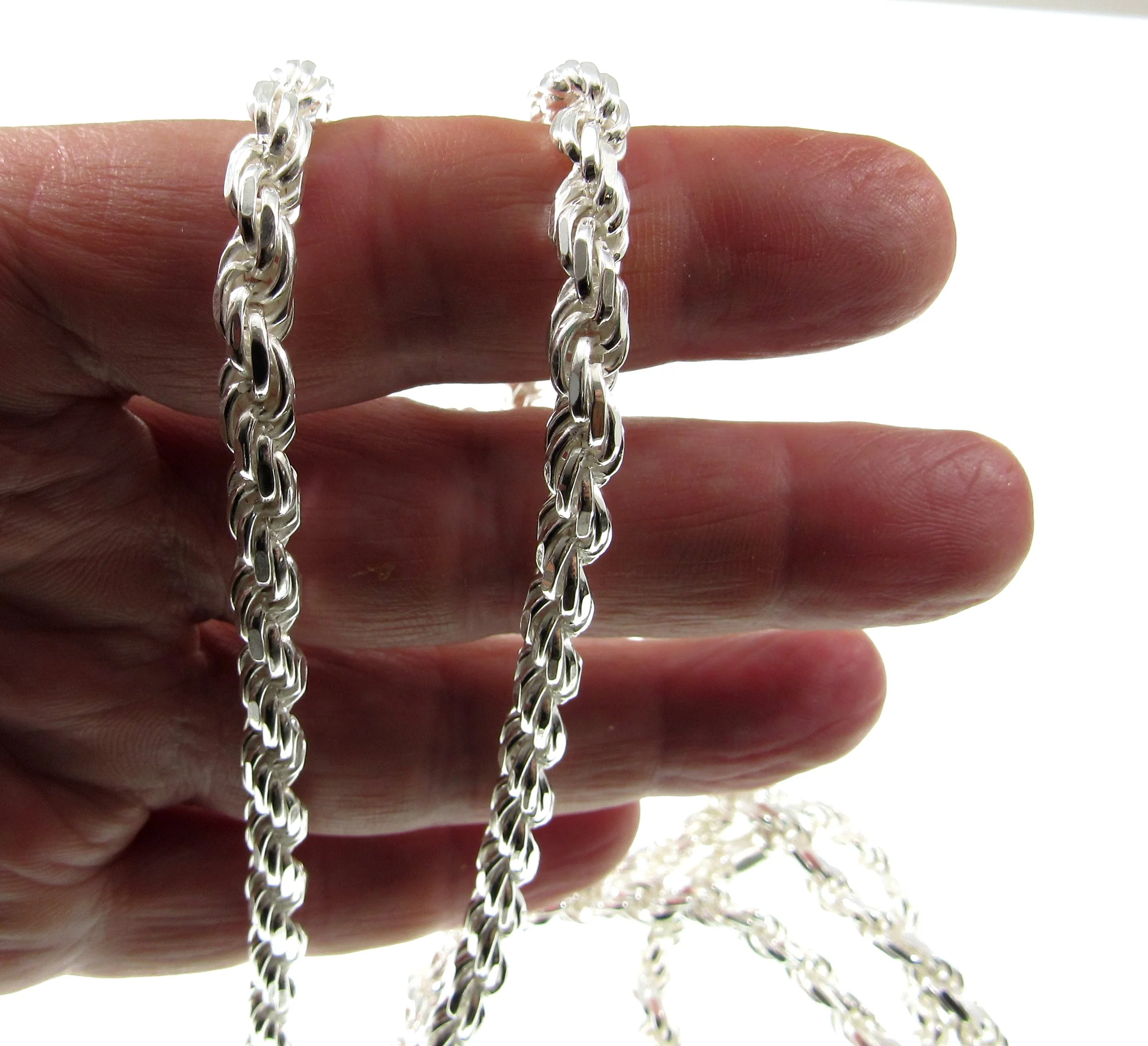 6MM Sterling Silver Italian Diamond Cut Rope Chain — Renegade Jewelry