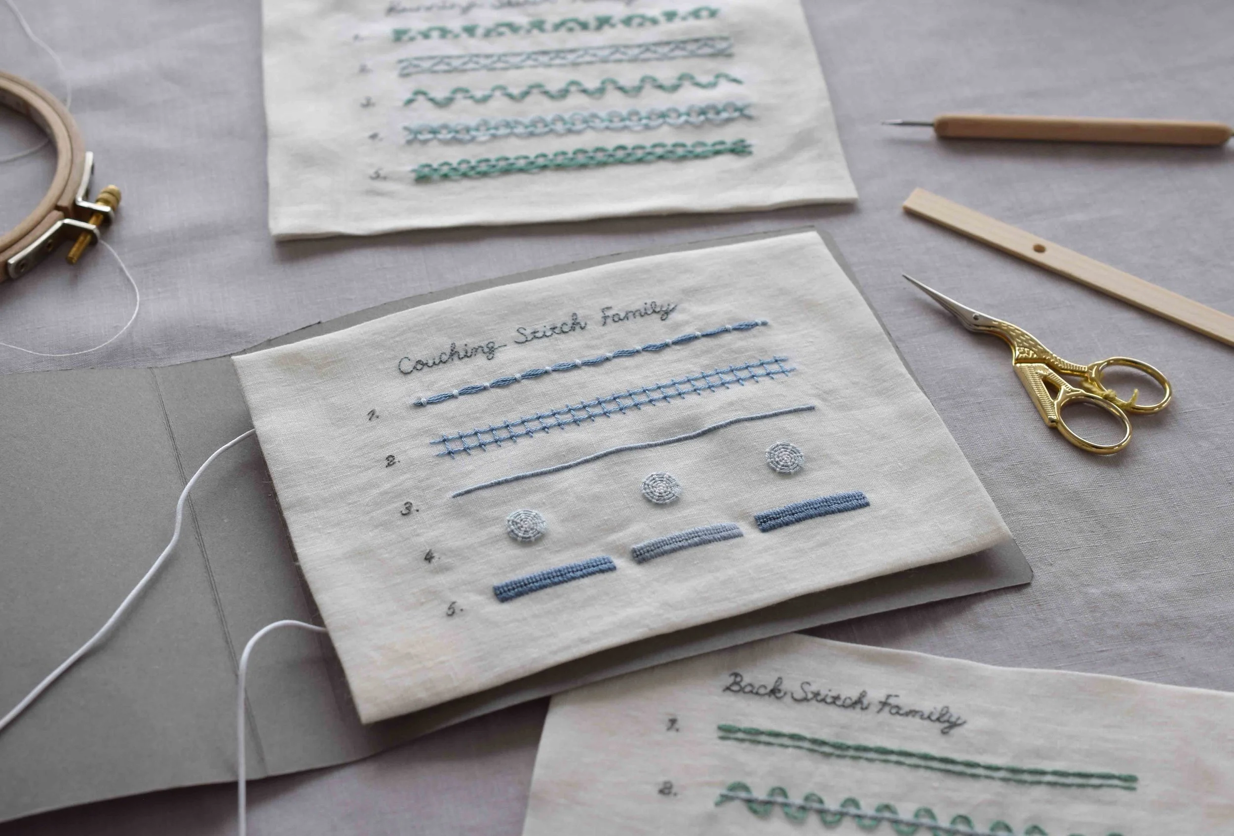 飾り模様と刺繍 ステッチ100 Vol.1 草花のトレーハンガー（教室受講）① — 北欧てしごと教室