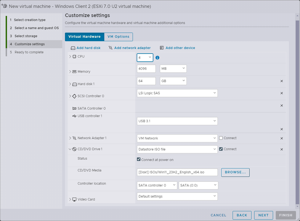 Creating a Windows 11 Virtual Machine in ESXi — Nile Barmore