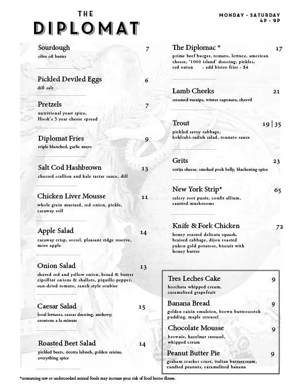 Menu — The Diplomat