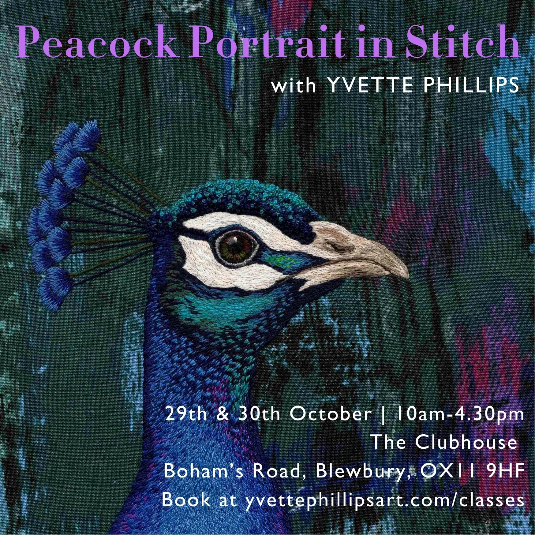 Peacock Portrait in Stitch — Yvette Phillips