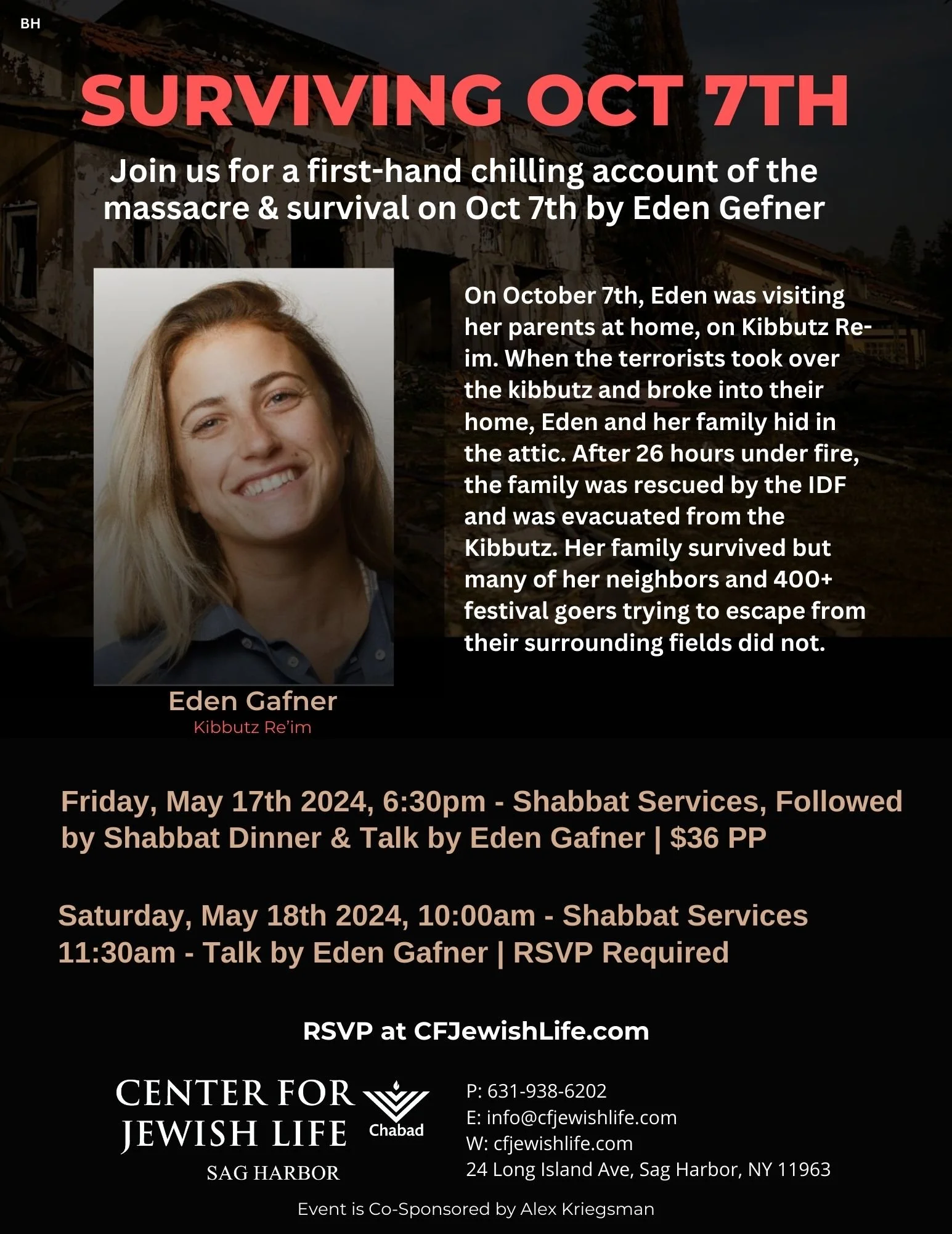 Surviving Oct 7th with Eden Gafner — Center For Jewish Life - Chabad ...