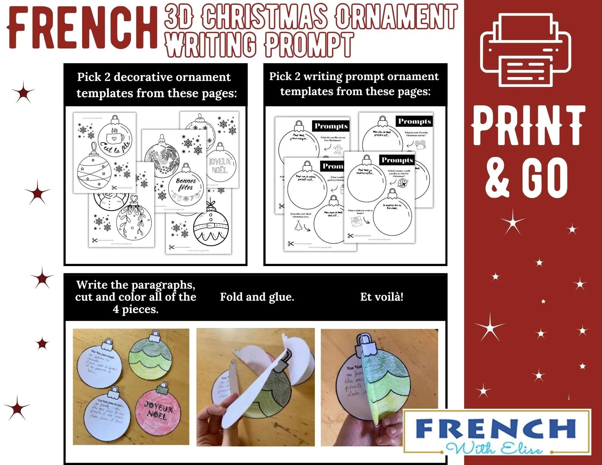 French Classroom Holiday Christmas Decorations — French with Elise