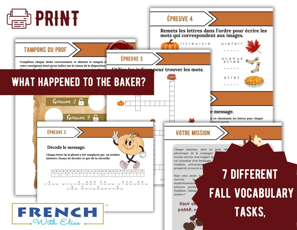 October Vocabulary Boost: Engaging French Class Activities for Fall ...