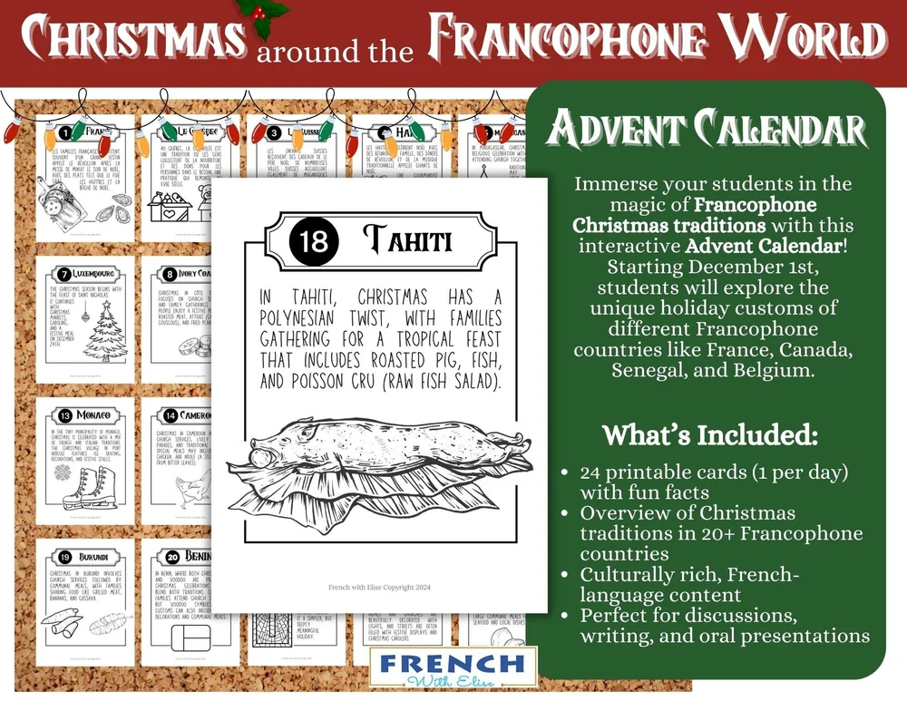 Discover Francophone Christmas/Holiday Traditions: 5 Classroom ...