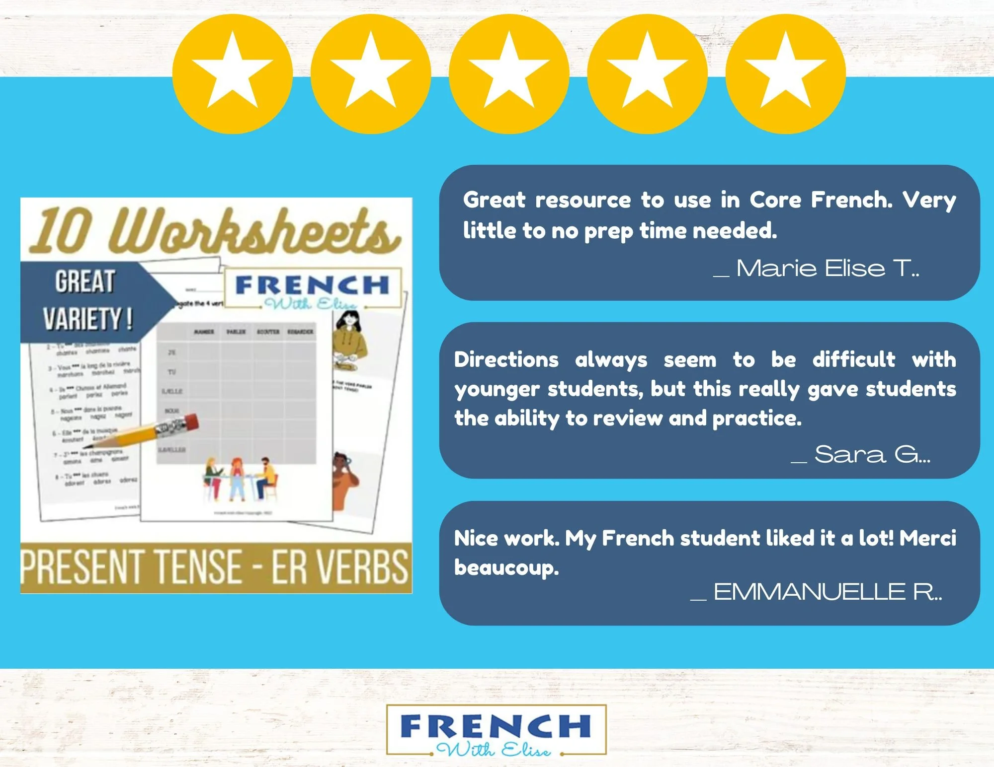 Teaching Present Tense ER Verbs: French Worksheets for Success — French ...