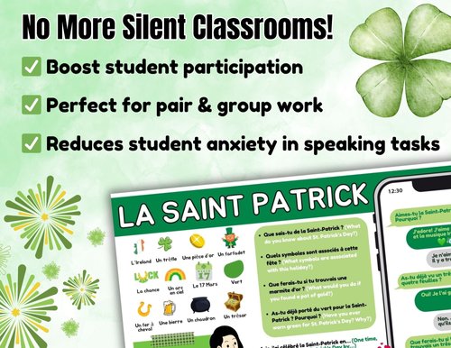 Celebrate La Saint Patrick in French Class: Fun Activities and St ...