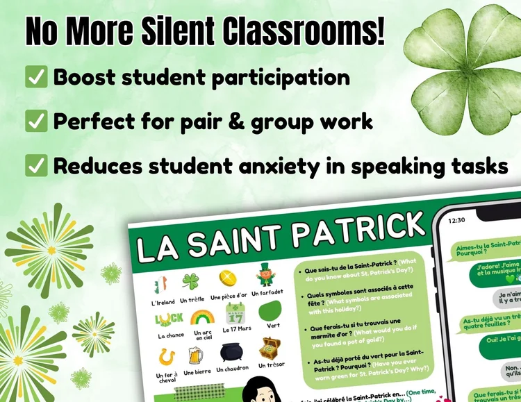 Celebrate La Saint Patrick in French Class: Fun Activities and St ...