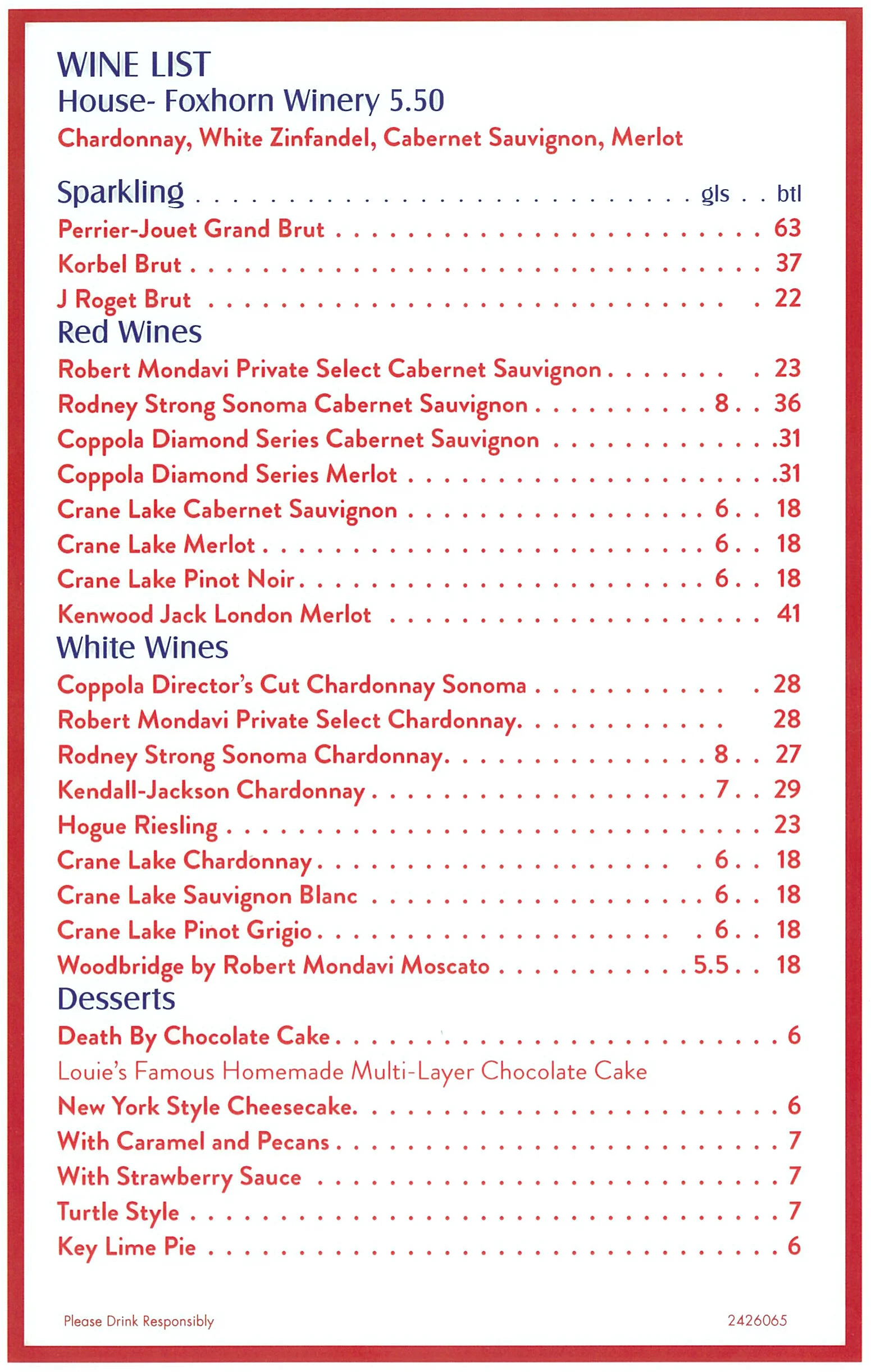 Mobile Menu — Louie's Backyard