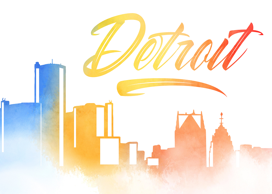 Detroit City Skyline Print Out