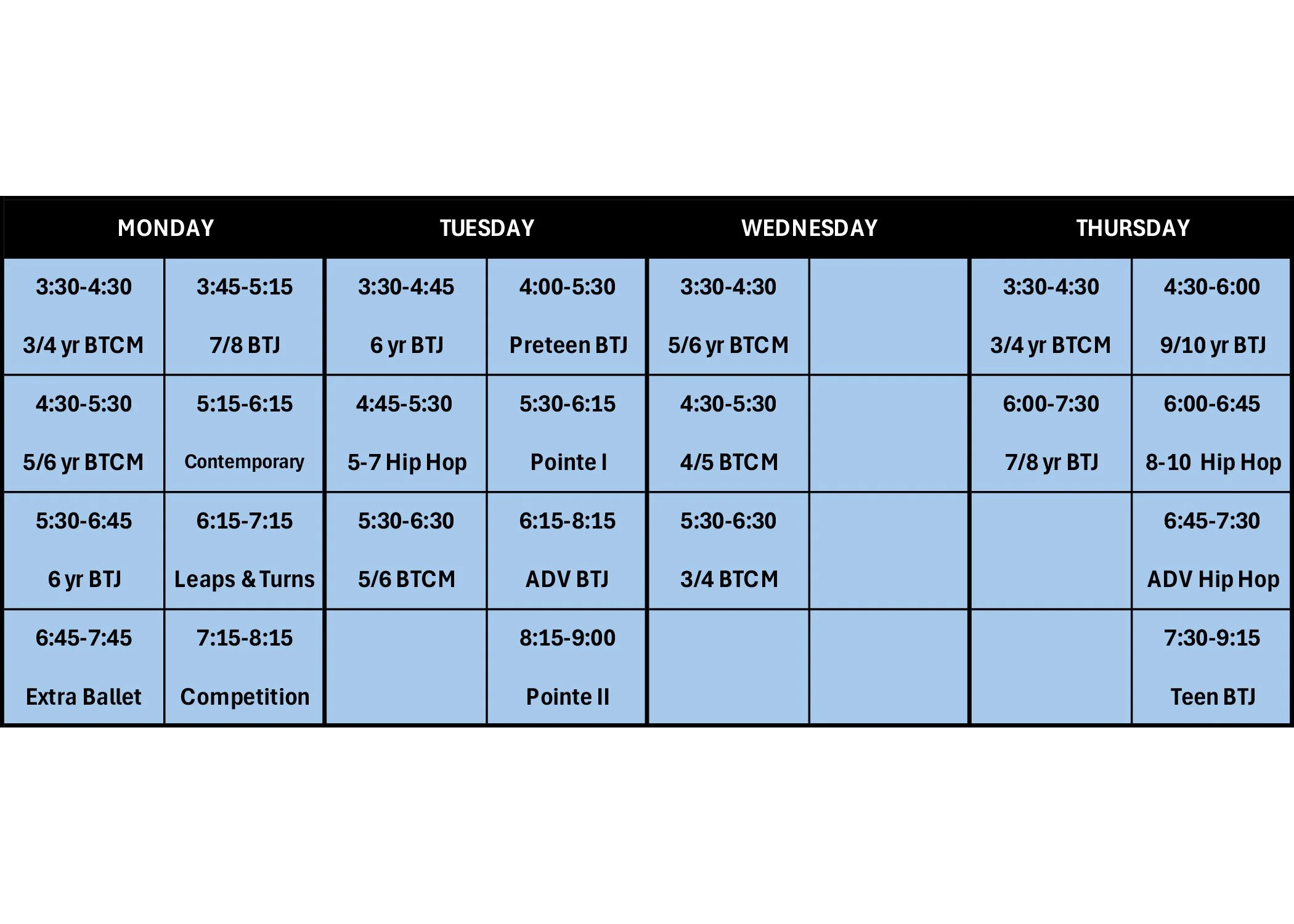 Class Information — LG Dance Studio