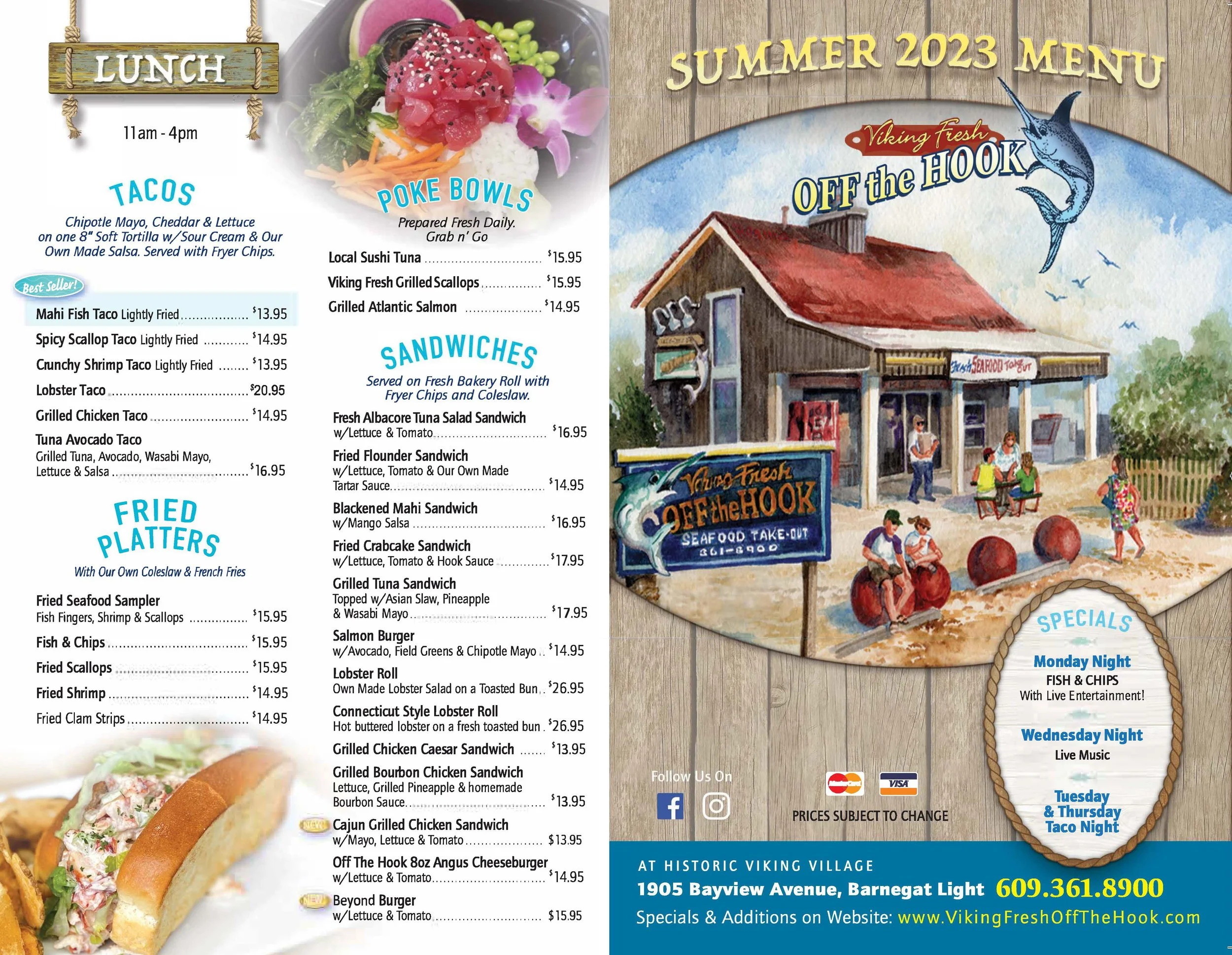 Viking Fresh Off the Hook — Menus