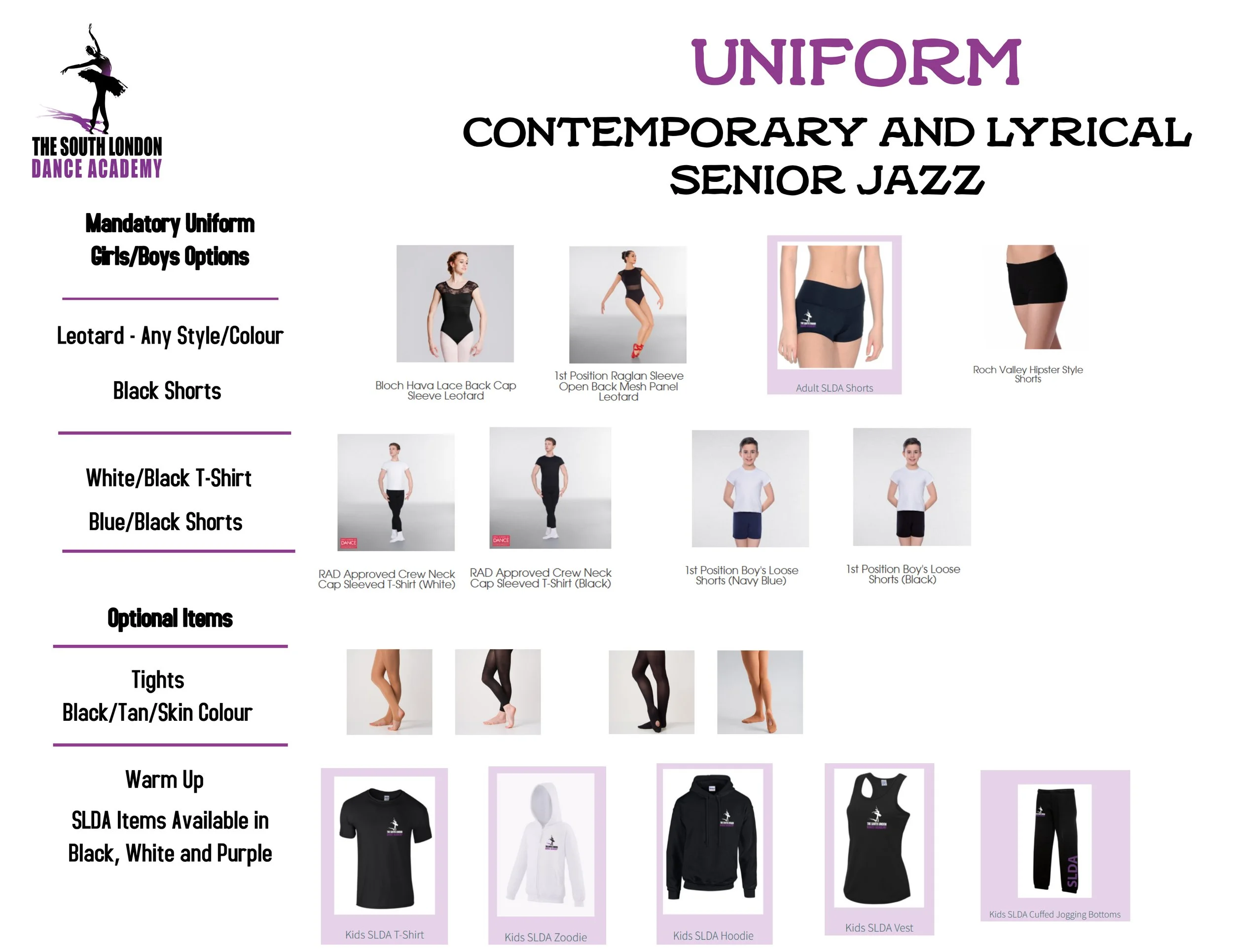 The South London Dance Academy — Uniform