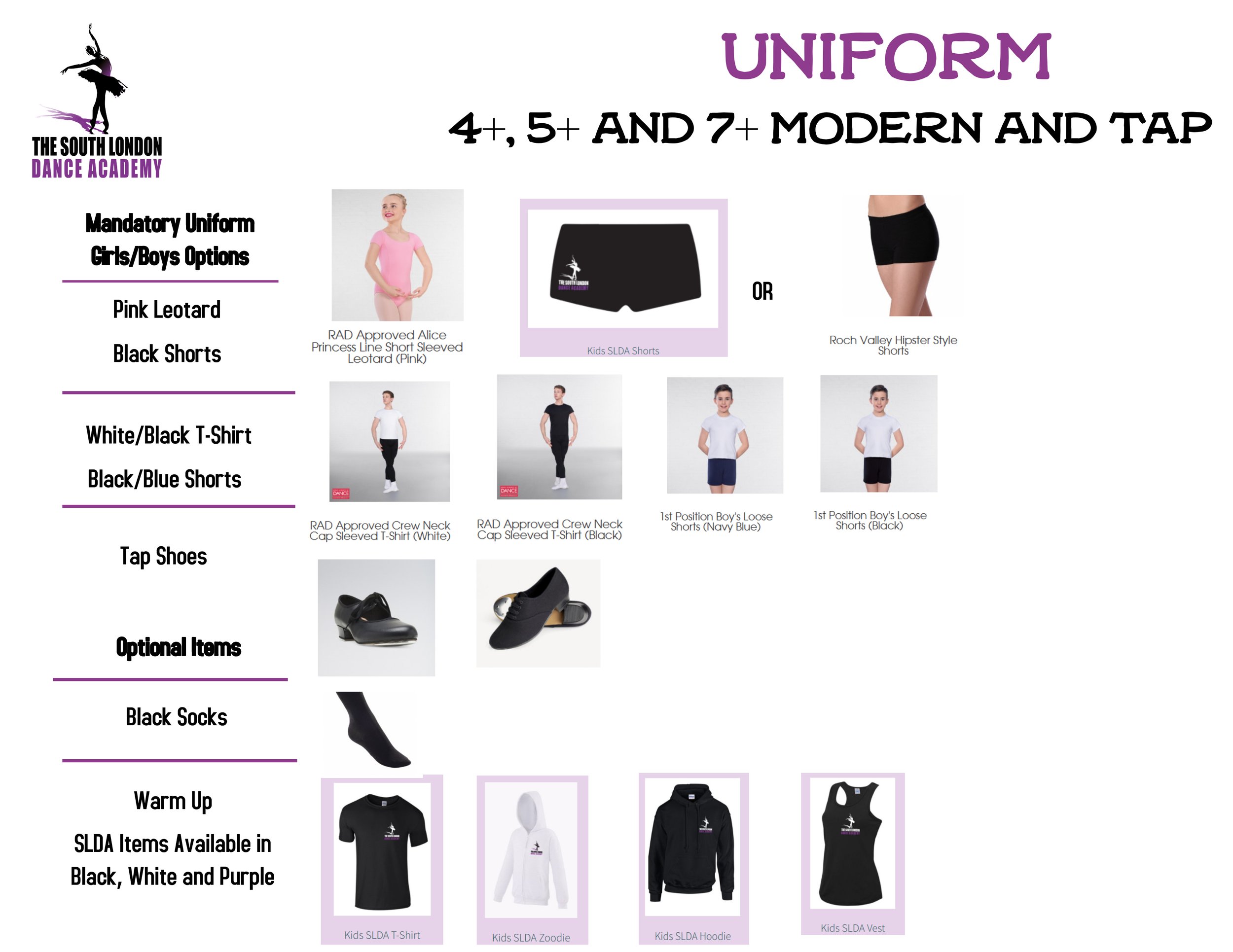 The South London Dance Academy — Uniform