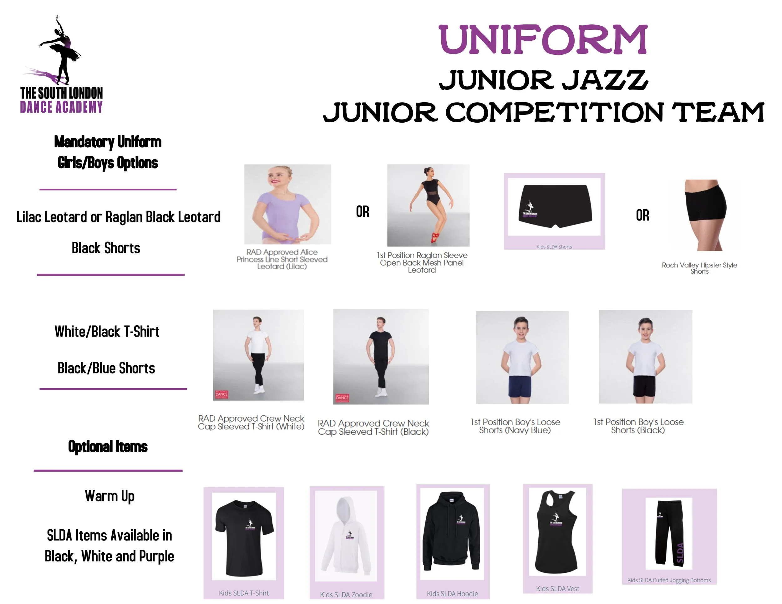 The South London Dance Academy — Uniform