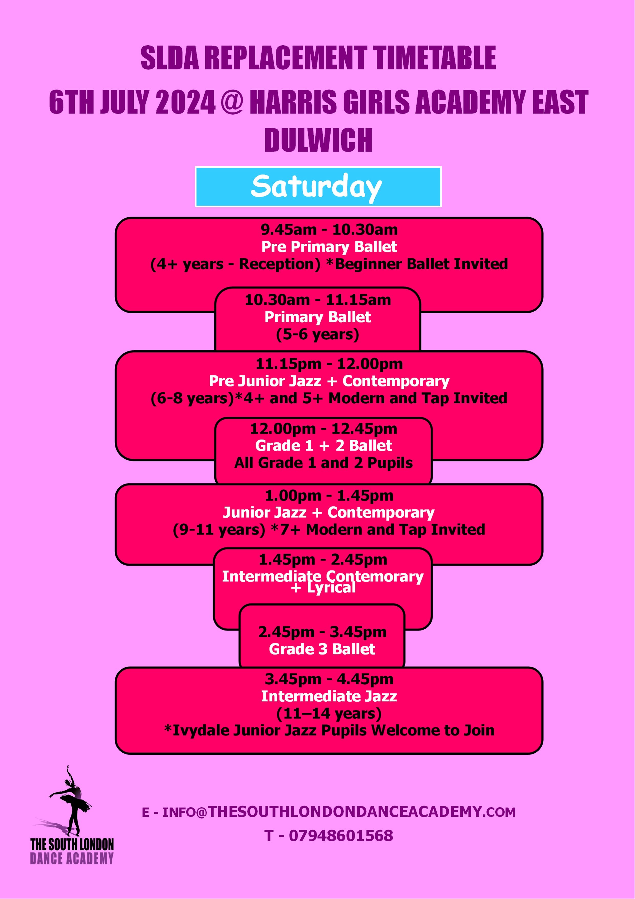 The South London Dance Academy — No Classes Running @ Ivydale School ...