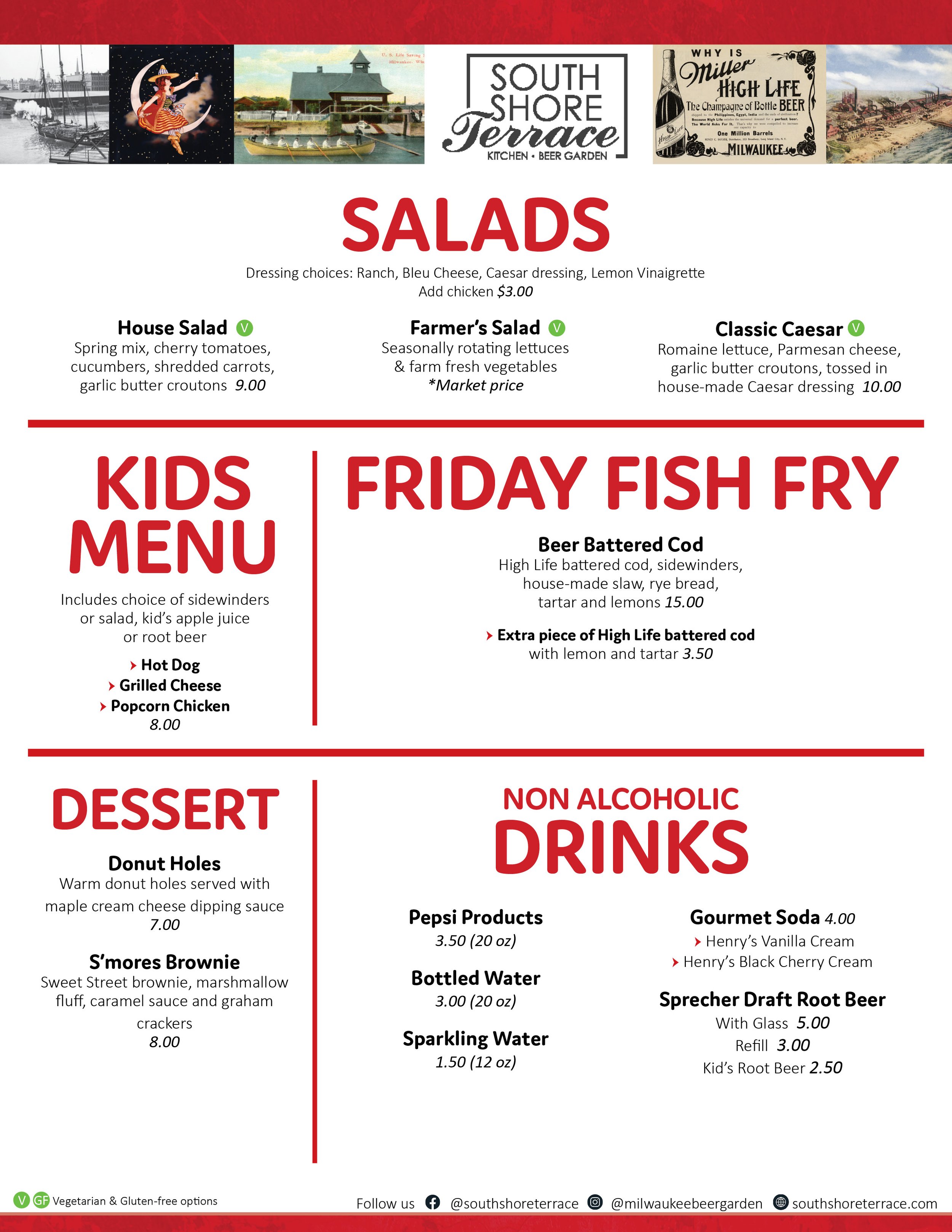Food Menu — South Shore Terrace