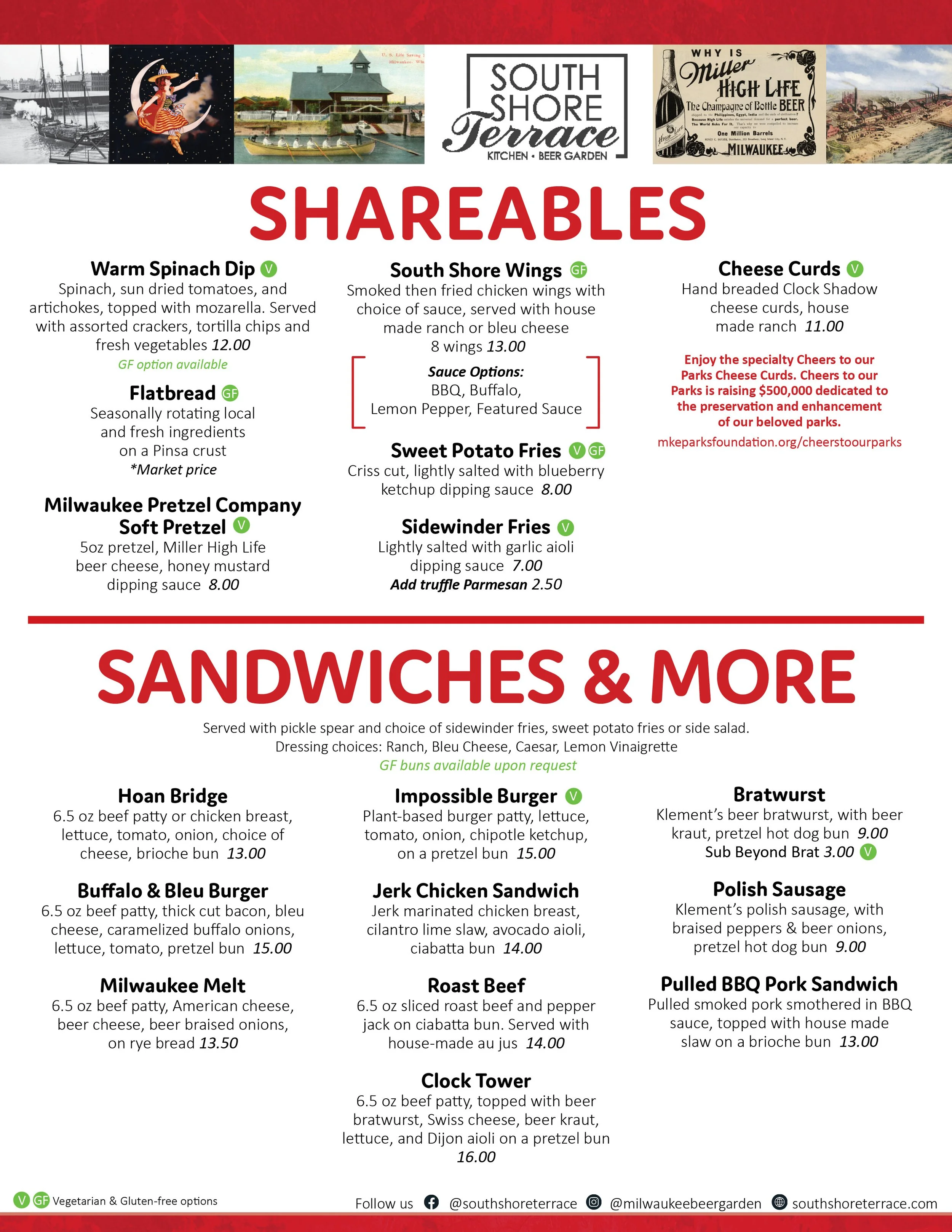 Food Menu — South Shore Terrace