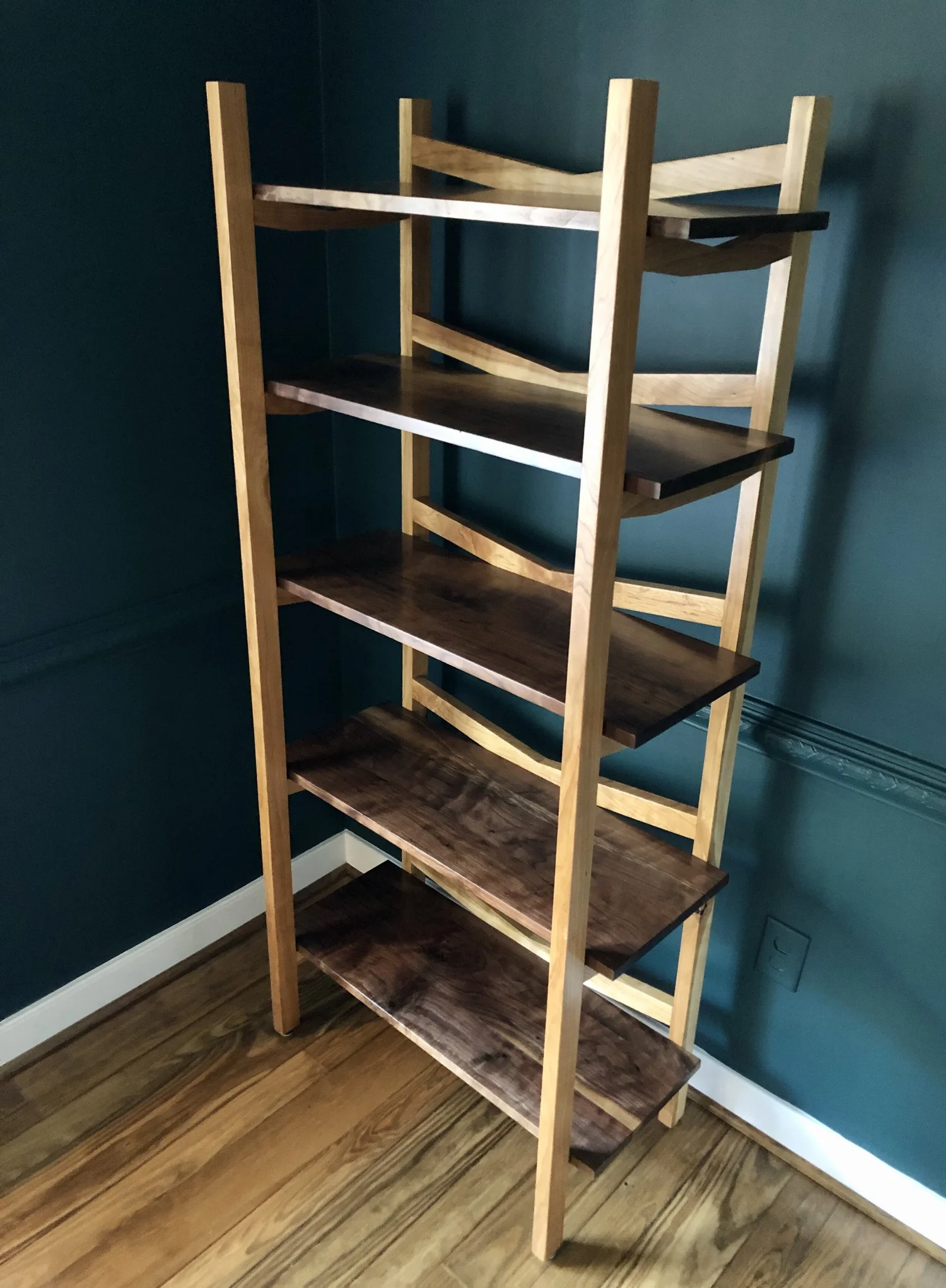 Cherry and Walnut Bookshelf — Sallie Plumley Studio- Custom Woodworker ...