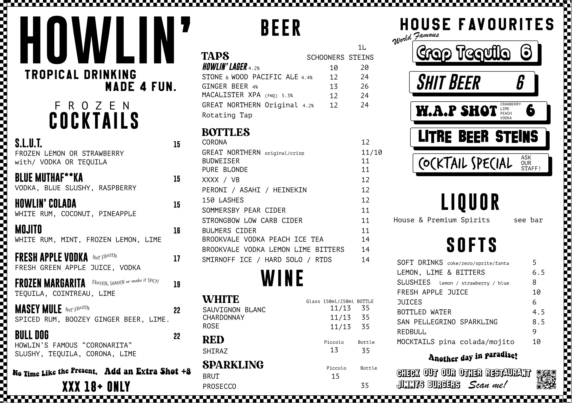 MENU — HOWLIN' JAY'S