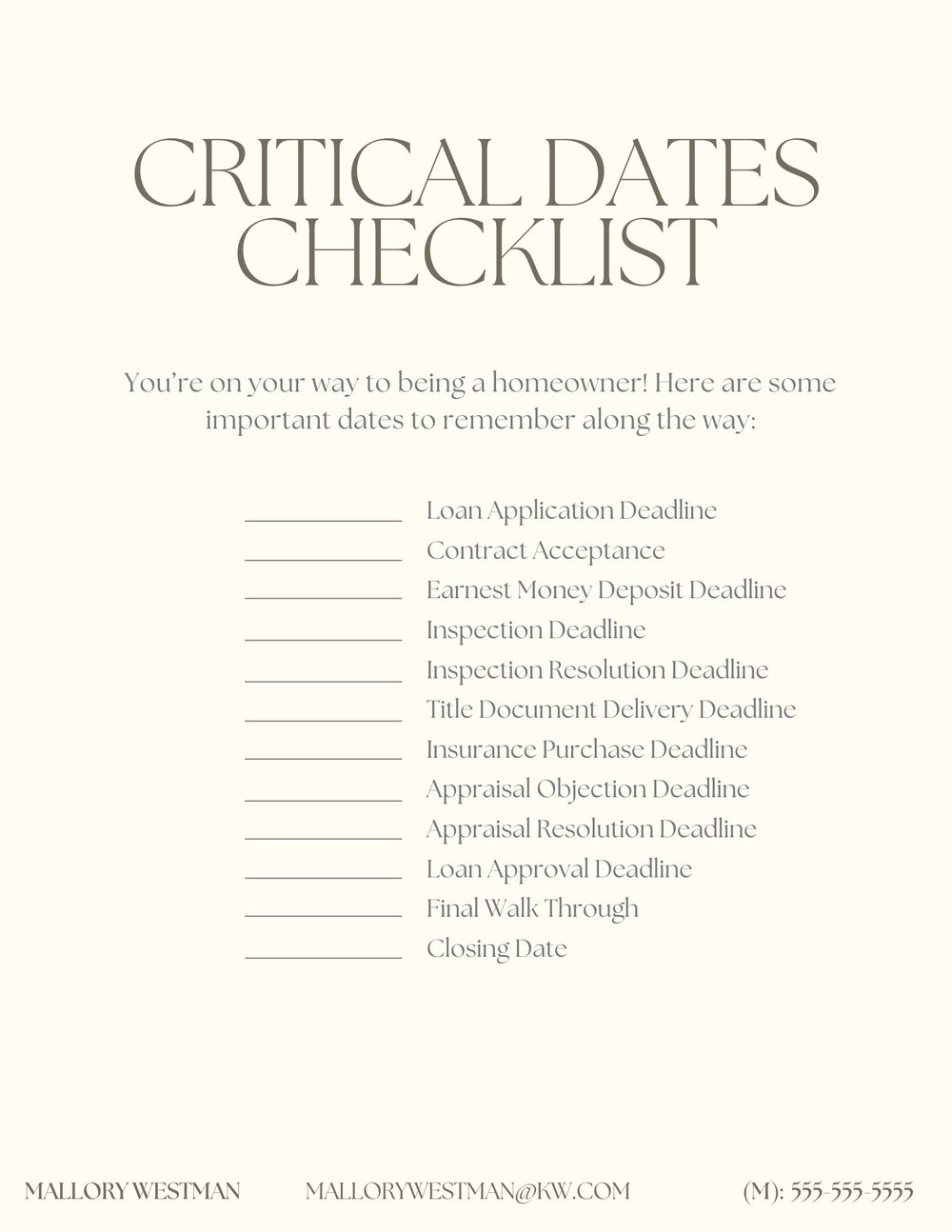 Buyer & Seller Checklists — Ladies of Real Estate