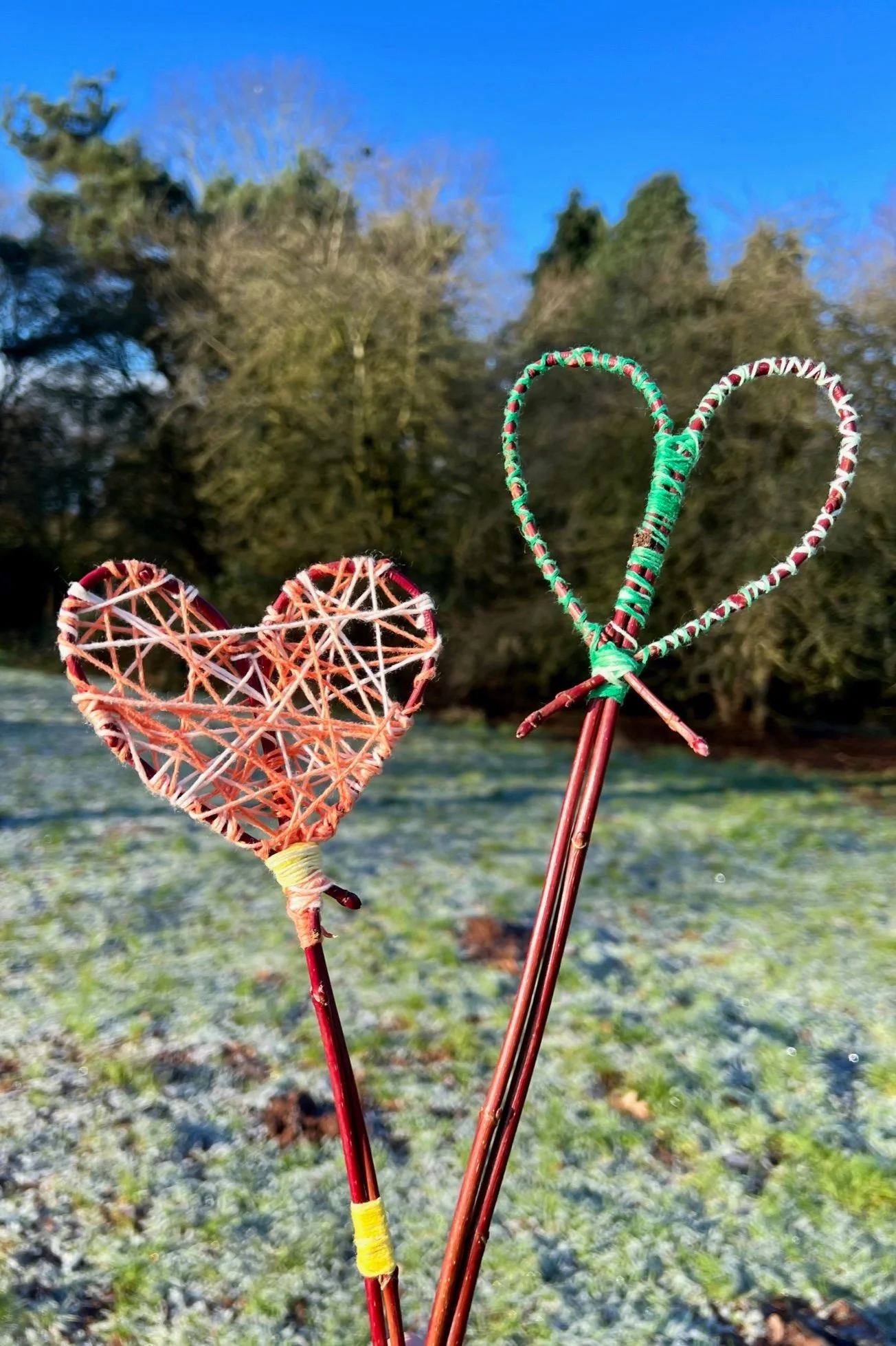 Make a heart-shaped stick wand - Mud & Bloom