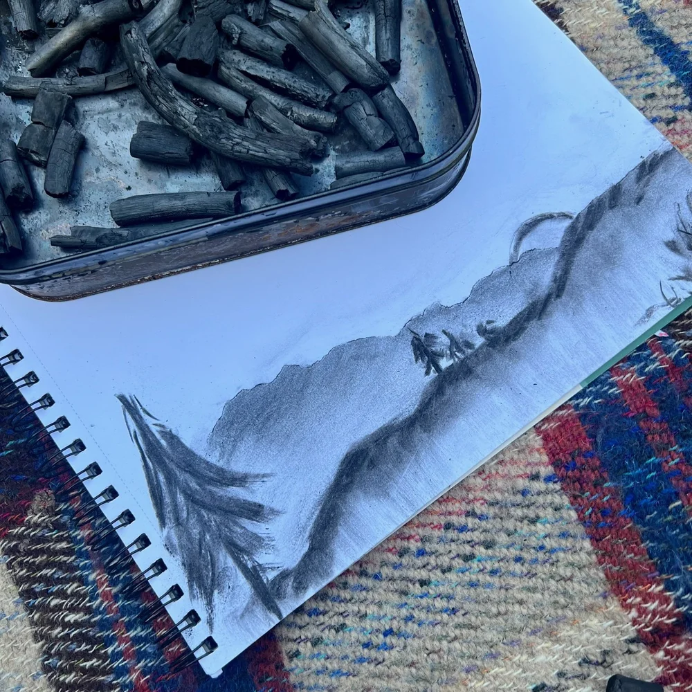 Make your own drawing charcoal - Mud & Bloom