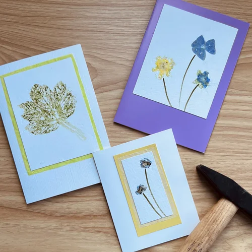 Hammered leaf and flower prints - Mud & Bloom