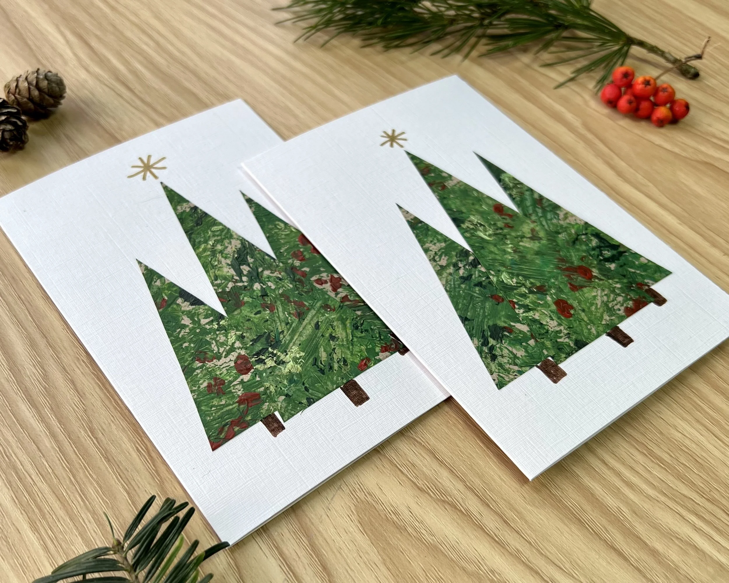 Make Nature Printed Christmas Cards Mud Bloom Make Nature Printed Christmas Cards Mud Bloom