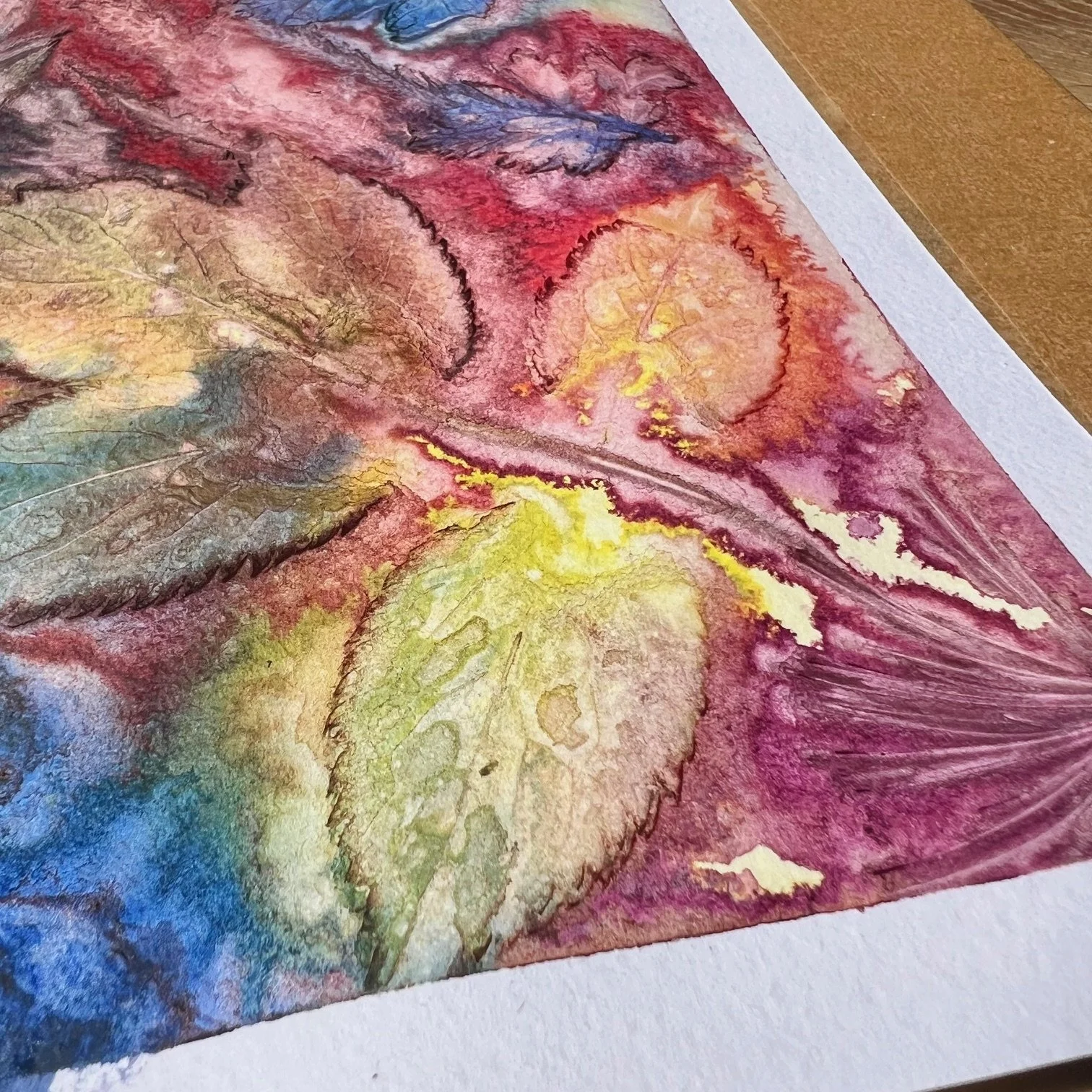 Watercolour Leaf Paintings Mud Bloom