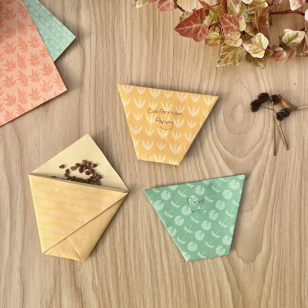 Make your own origami seed packets - Mud & Bloom