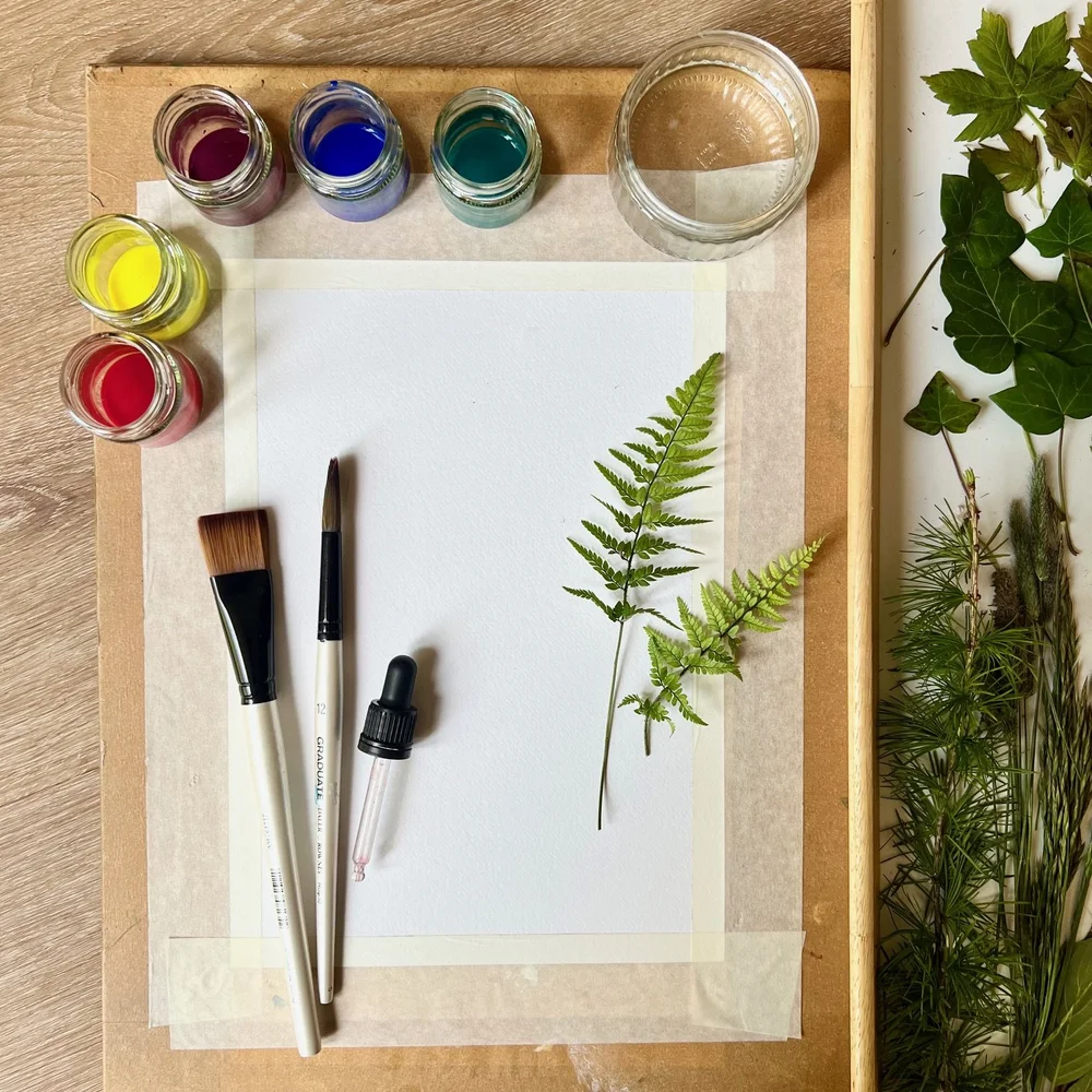 Watercolour leaf paintings - Mud & Bloom