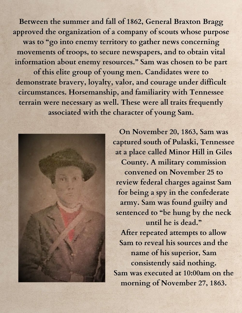 Sam Davis: Boy Hero — The Historic Sam Davis Home and Museum: A ...