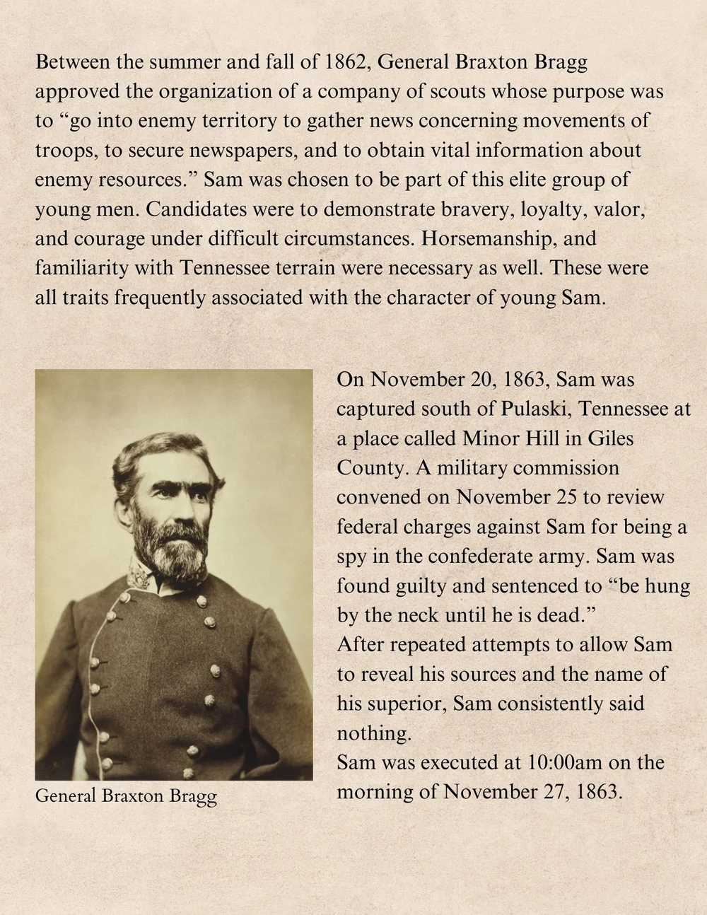 Sam Davis: Boy Hero — The Historic Sam Davis Home and Museum: A ...