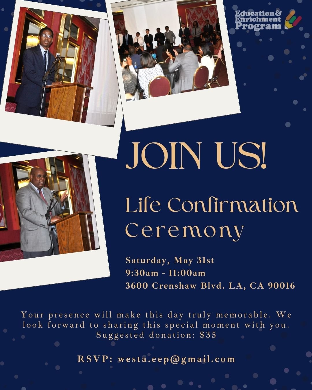 Senior Series Part 1: Life Confirmation Ceremony (In-Person) — West ...