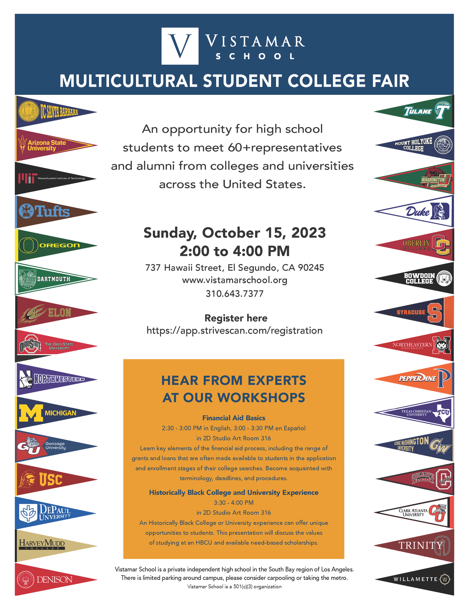 Vistamar School Multicultural College Fair — West Angeles EEP
