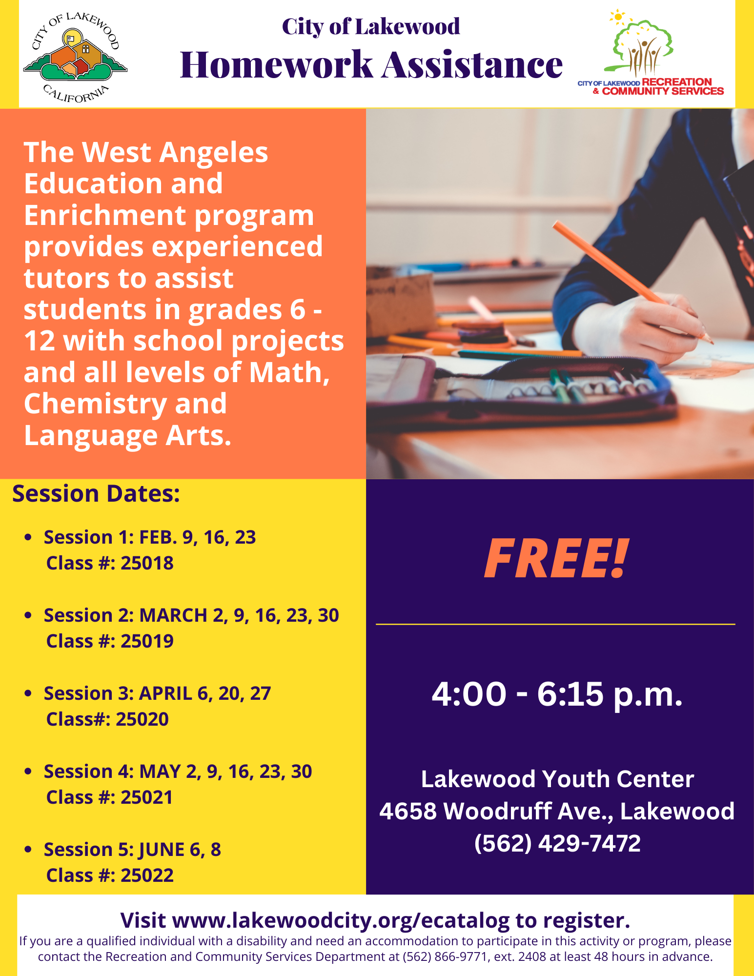 City of Lakewood Homework Club — West Angeles EEP City of Lakewood Homework Club — West Angeles EEP