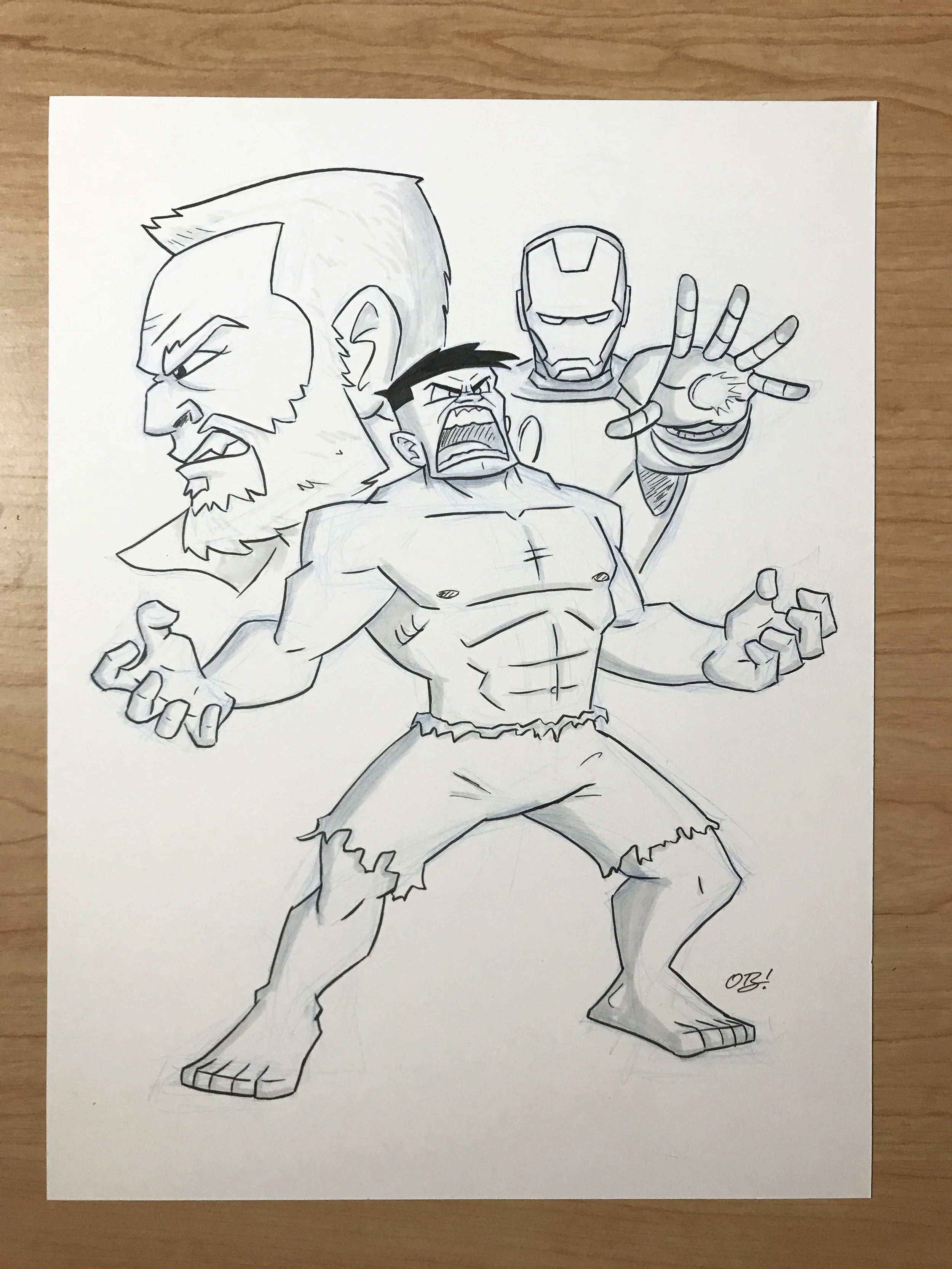 Hulk & Friends – Original Art (9"x12") — Obi Aris