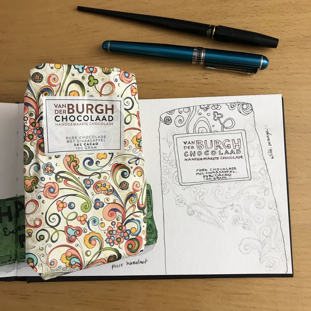 How I begin with drawing chocolate wrappers — Anya Toomre Studios