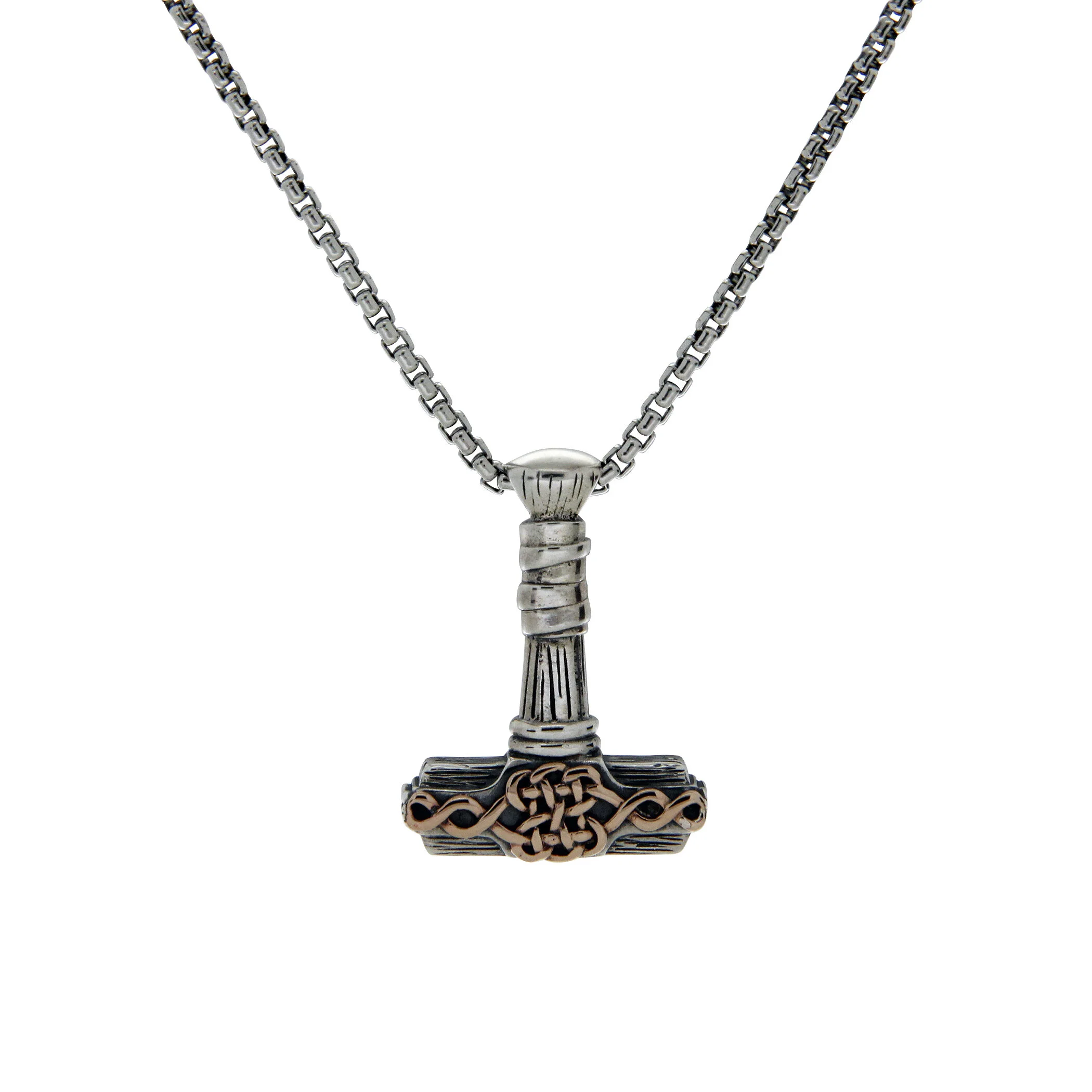 Bronze and Sterling Silver Thor's Hammer Double Sided — Basil-Ltd ...