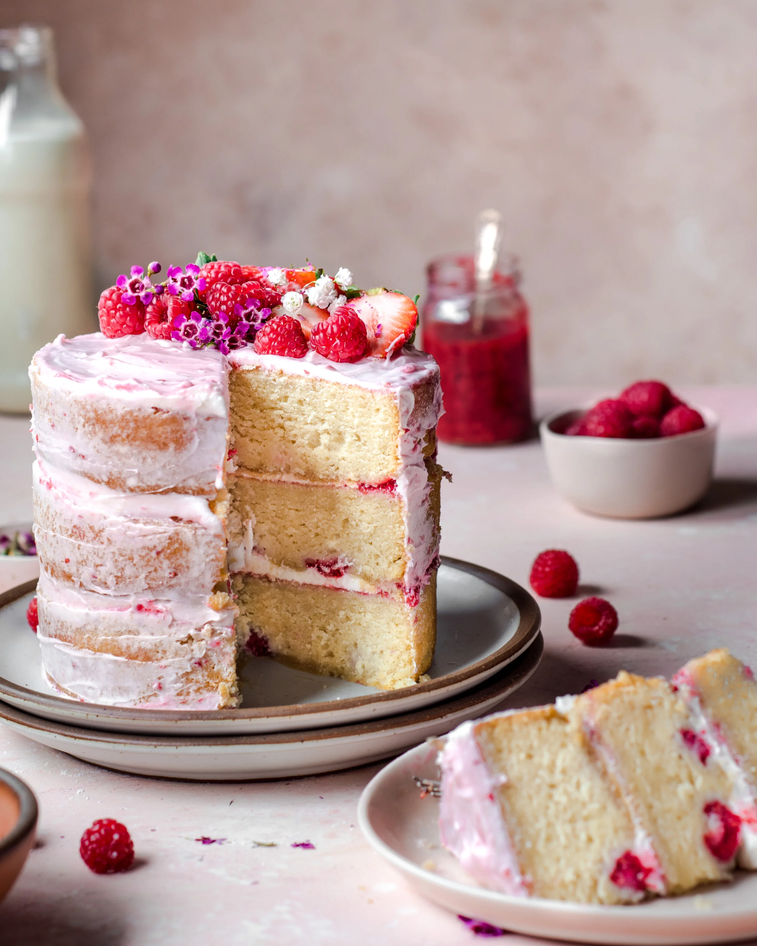 Vegan Vanilla Layer Cake with Raspberry Jam — Rainbow Plant Life