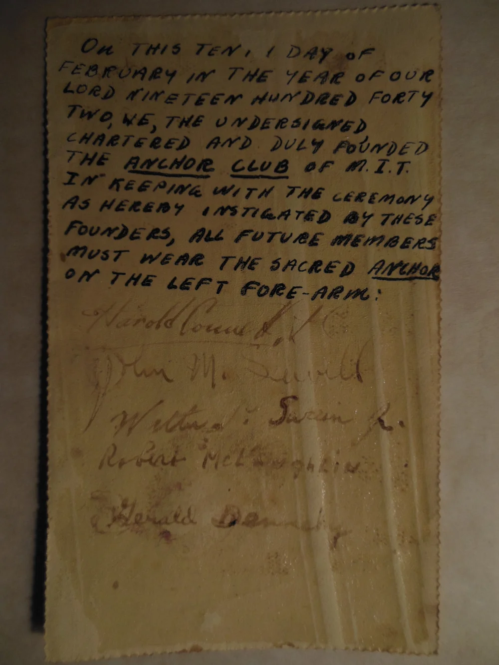 History — The Anchor Club