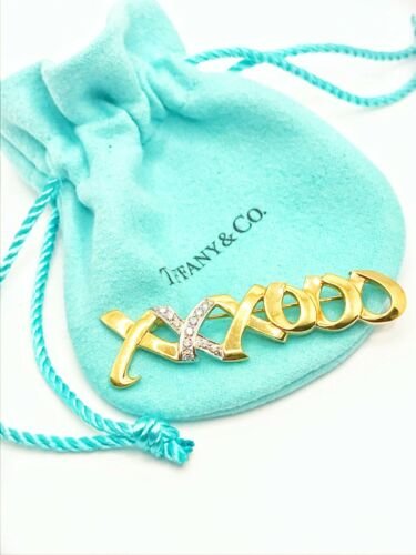 Tiffany & Co. 18KYG & Platinum Diamond Paloma Picasso Hugs & Kisses ...