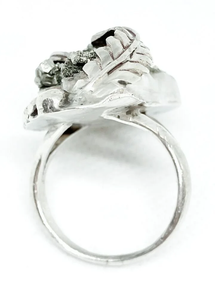 Vintage Native American Baird Sterling Silver Pyrite Ring Size 11.25 ...